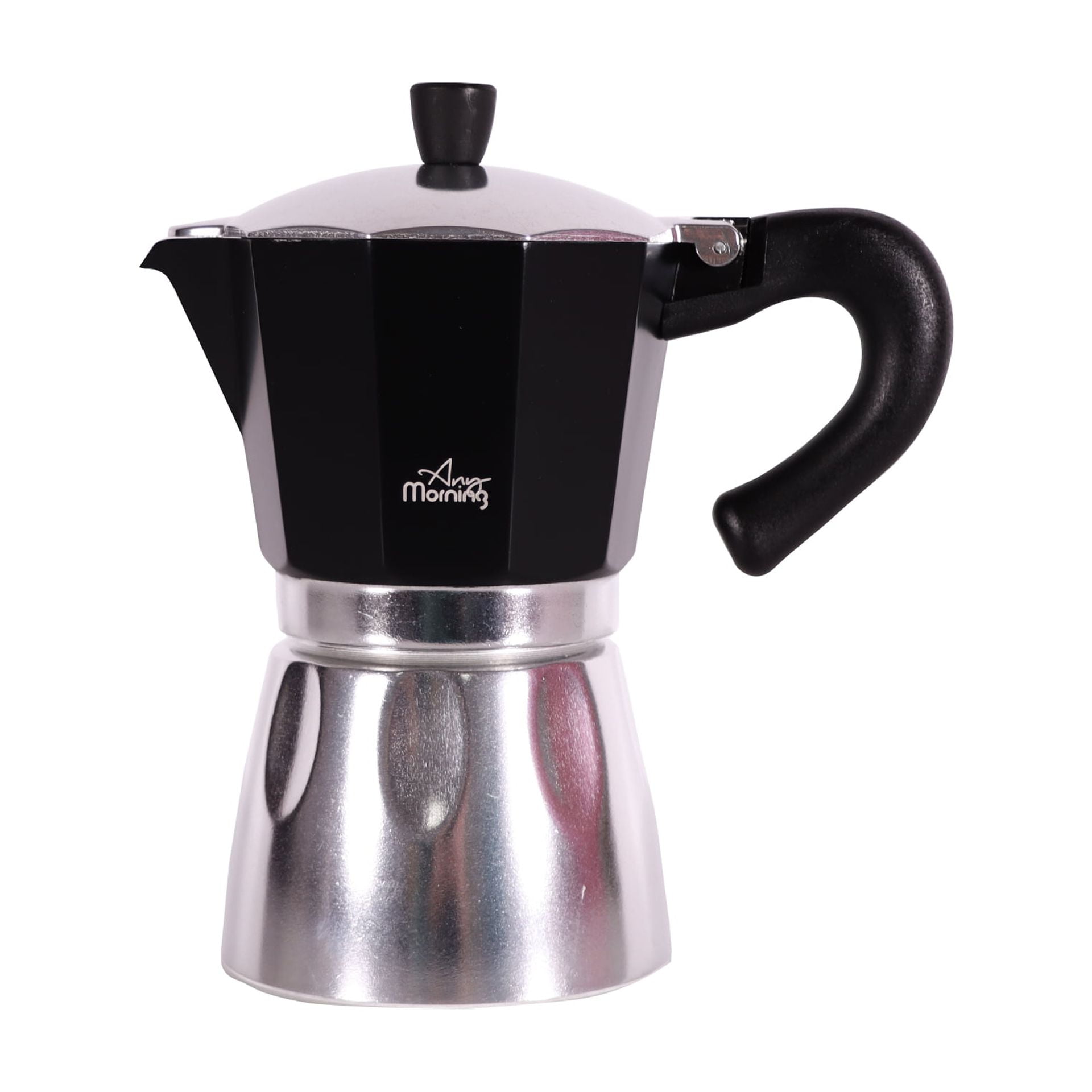 Any Morning Stovetop Espresso Aluminum Moka Pot, Black, 240 ml - 8 oz ...