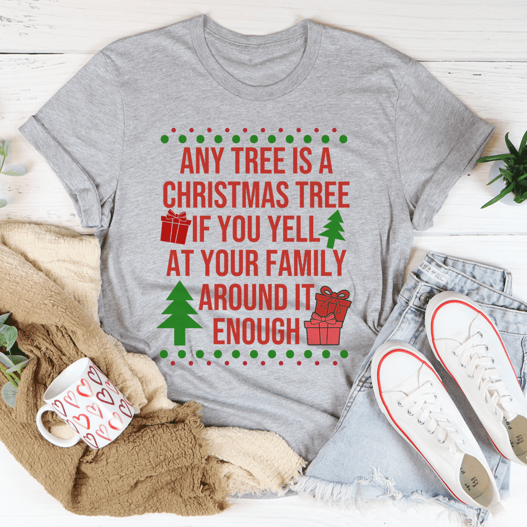 Any Tree Is A Christmas Tree Tee Ash S Peachy Sunday T-Shirt - Walmart.com