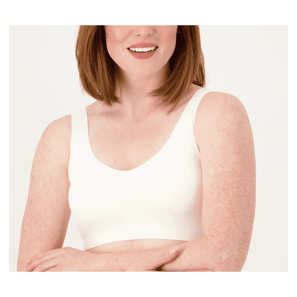 AnyBody Intimates Bonded V-Neck Lounge Bra, Cream, S - Walmart.com