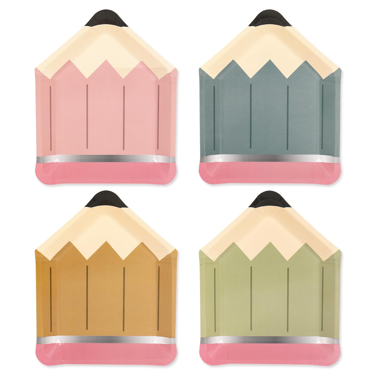 AnyDesign 40Pcs BackITSC to School Pencil Paper Plate First Day of ...