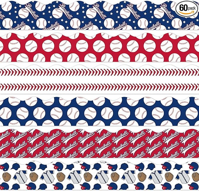 AnyDesign 69Ft Sport Bulletin Board Borders Sport Theme Self-Adhesive ...