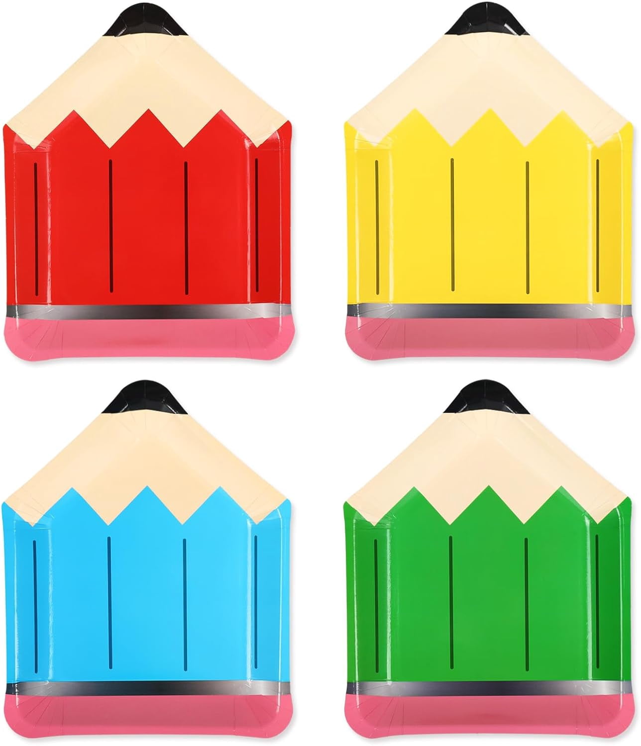 AnyDesign Back to School Pencil Paper Plates First Day of School ...