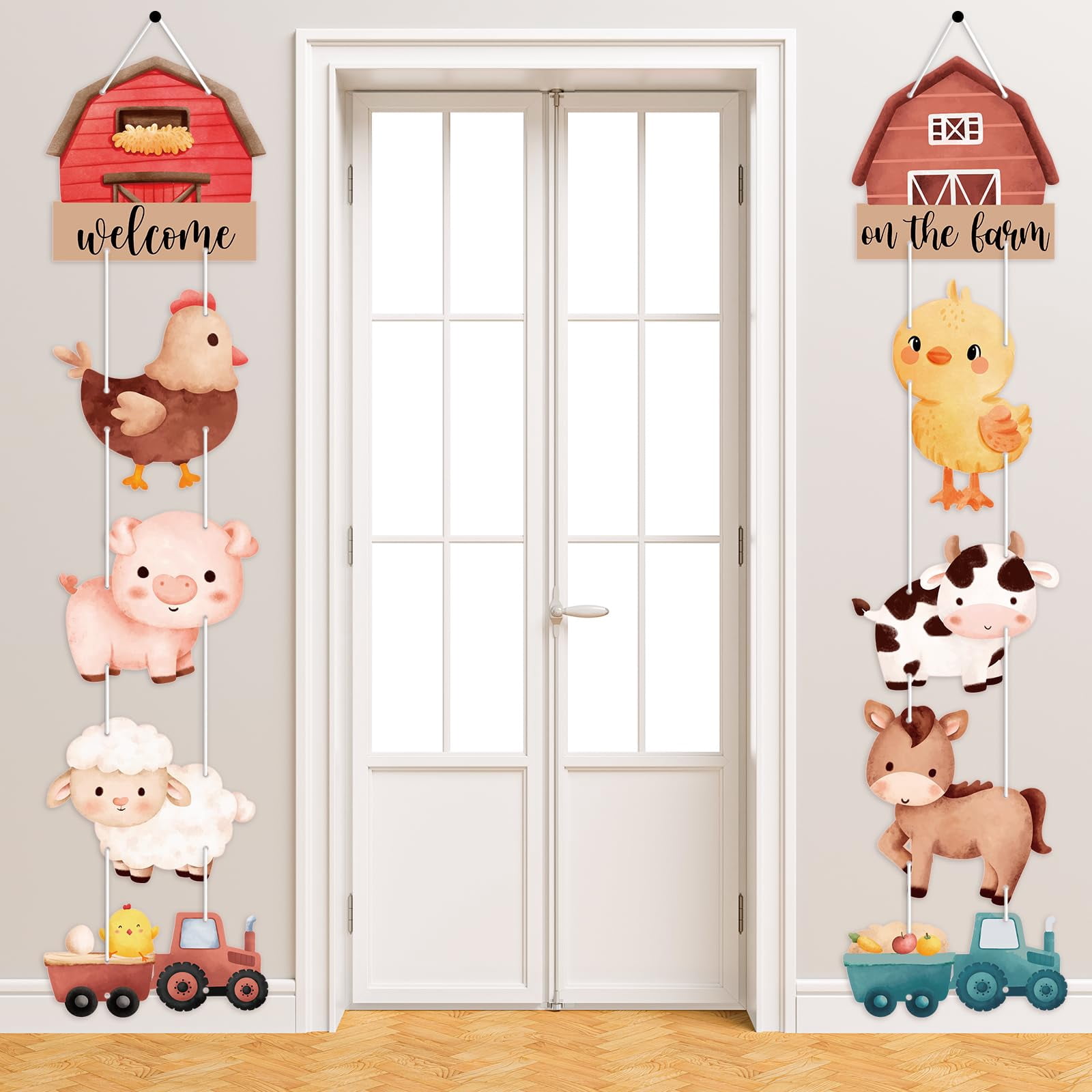 AnyDesign Farm Animal Themed Party Decoration 10Pcs Farm Animal Cutouts ...
