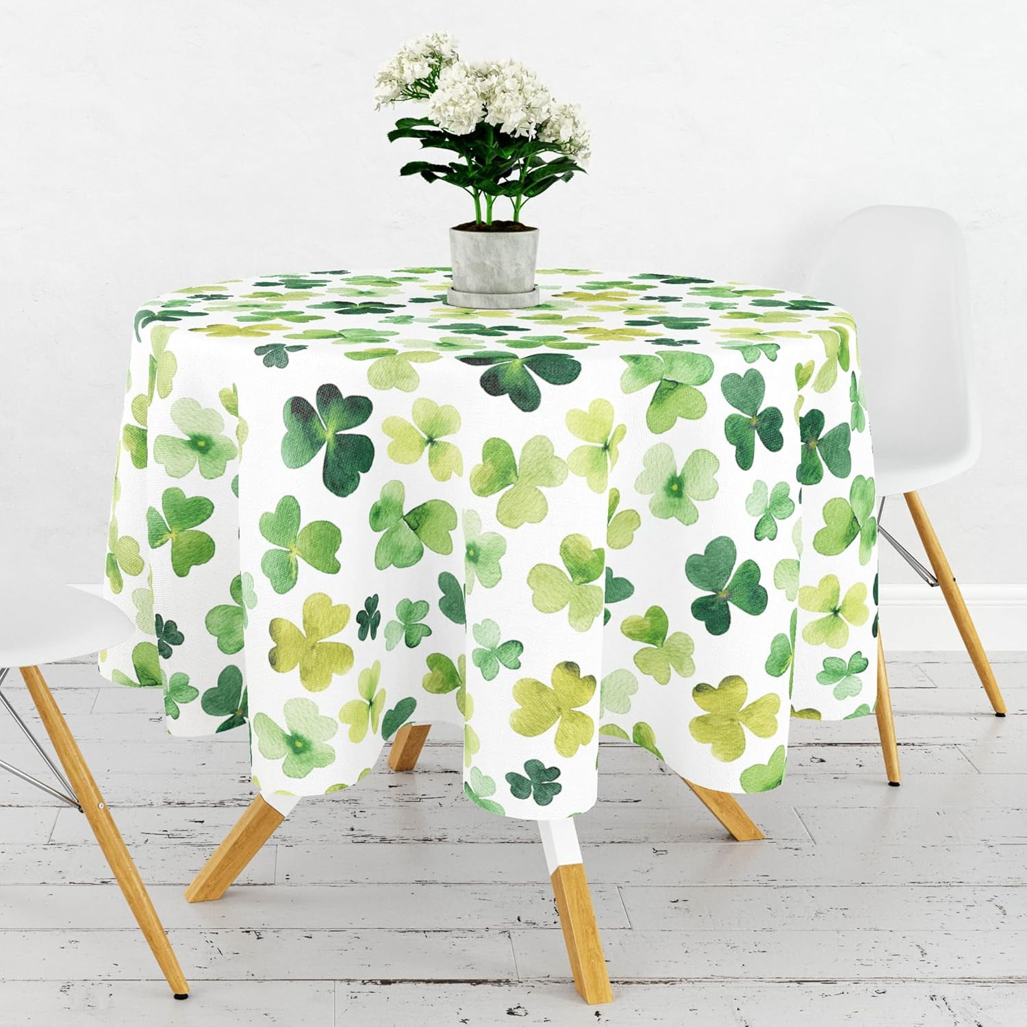 AnyDesign Lucky Clover Tablecloth Watercolor Shamrock Rectangle Table ...