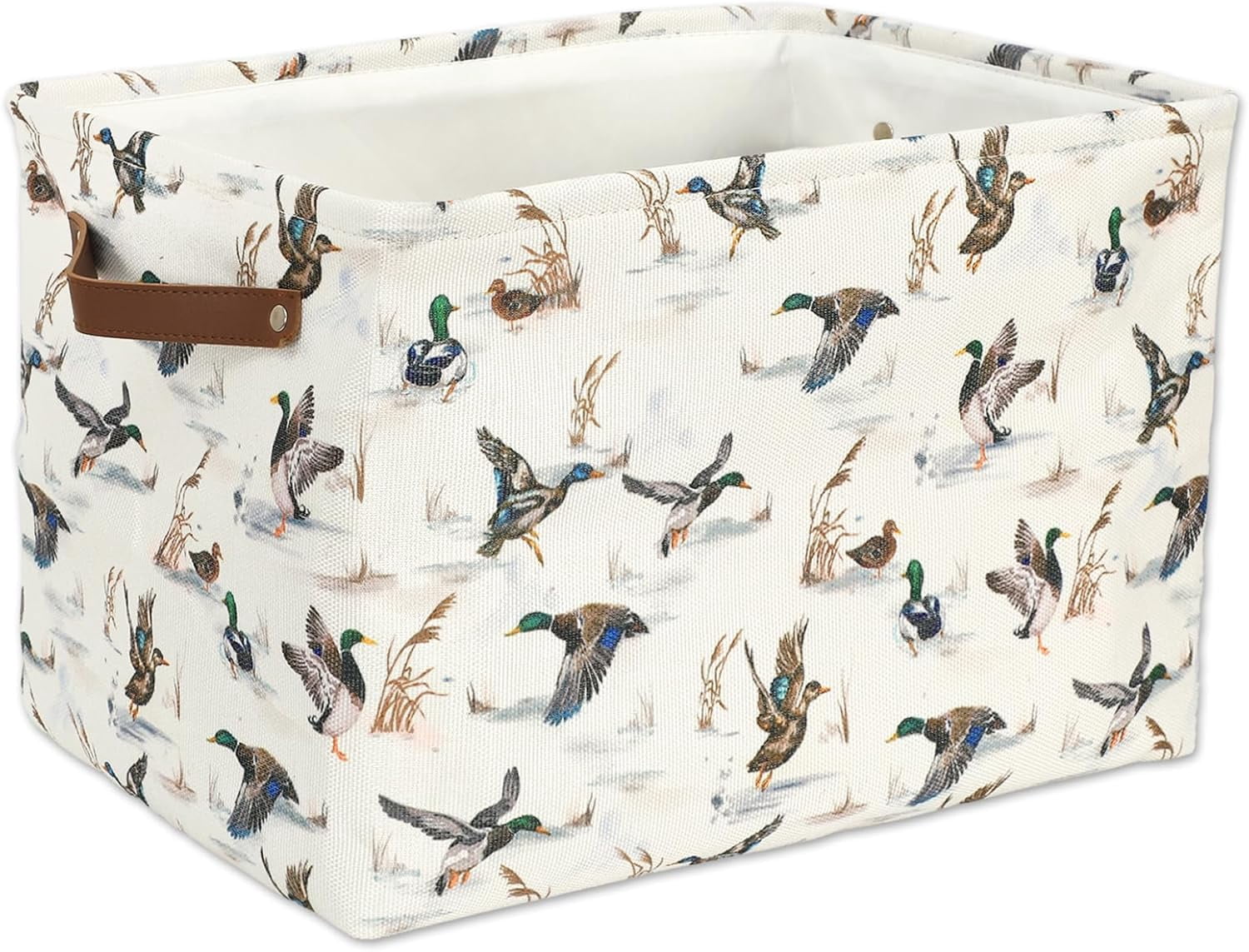AnyDesign Mallard Duck Watercolor Storage Basket, 15" Toy Organizer Bin ...