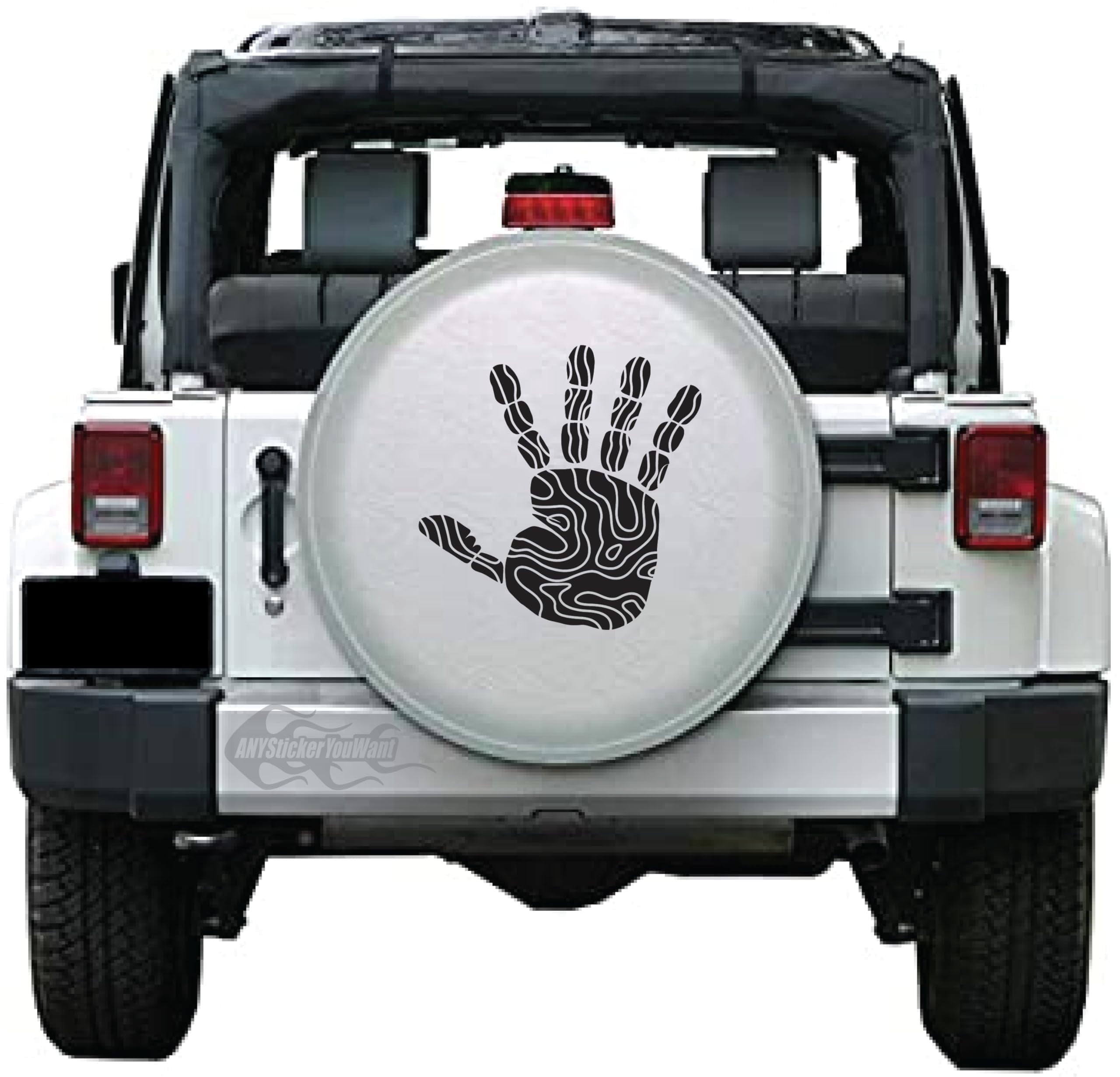 AnyStickerYouWant - 18" Waving Topographic Waving Hand Decal Sticker ...