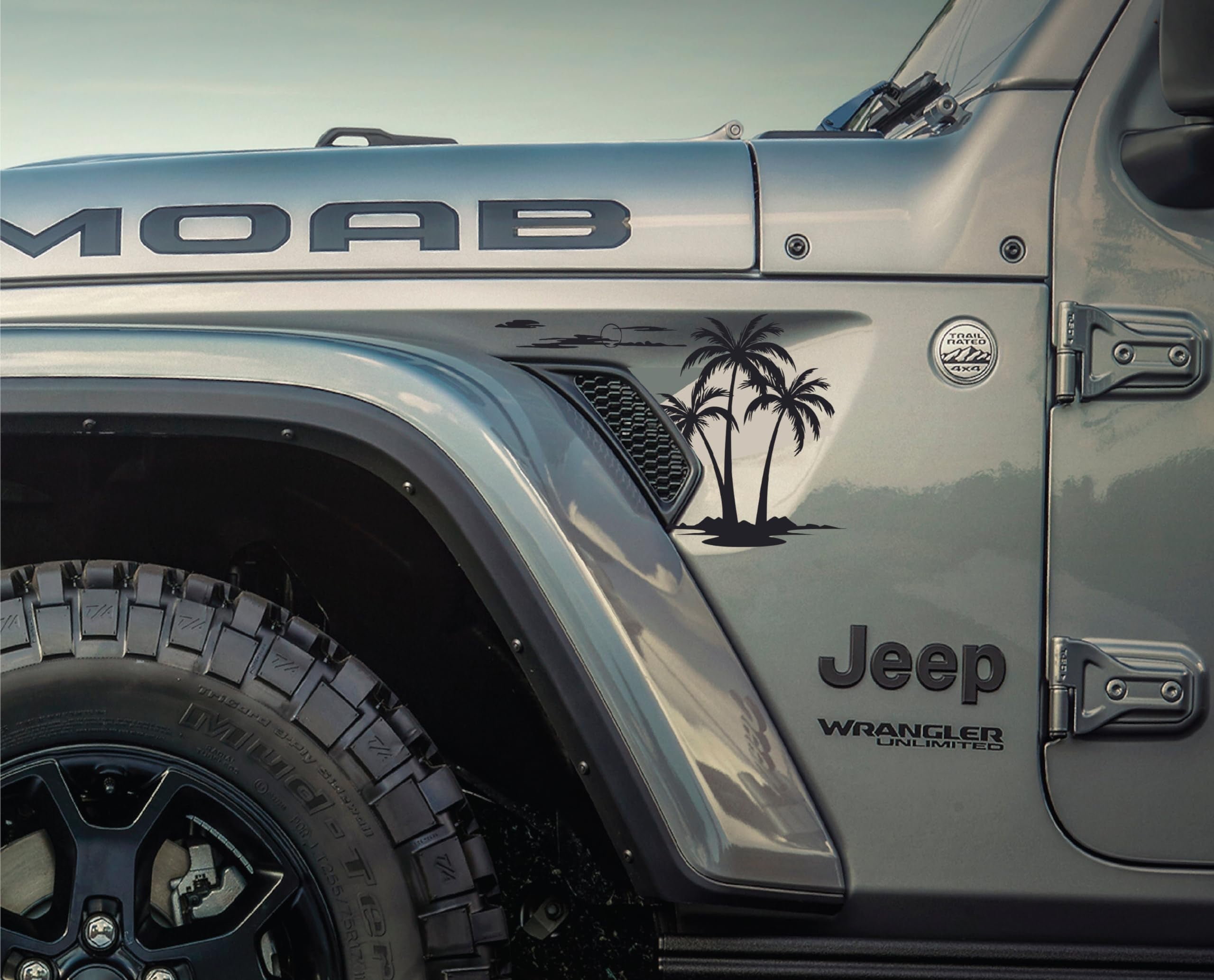 AnyStickerYouWant - Beachy Vibe Palm Trees Sandy Beach Fender Vent ...