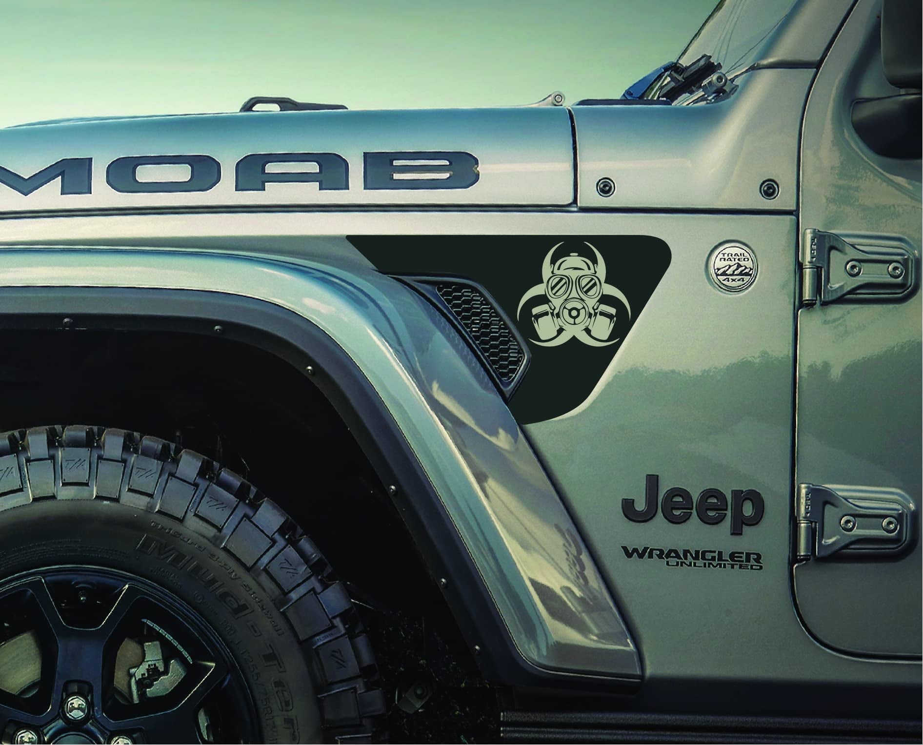 AnyStickerYouWant - Biohazard Skull Fender Vent Vinyl Decal Sticker ...