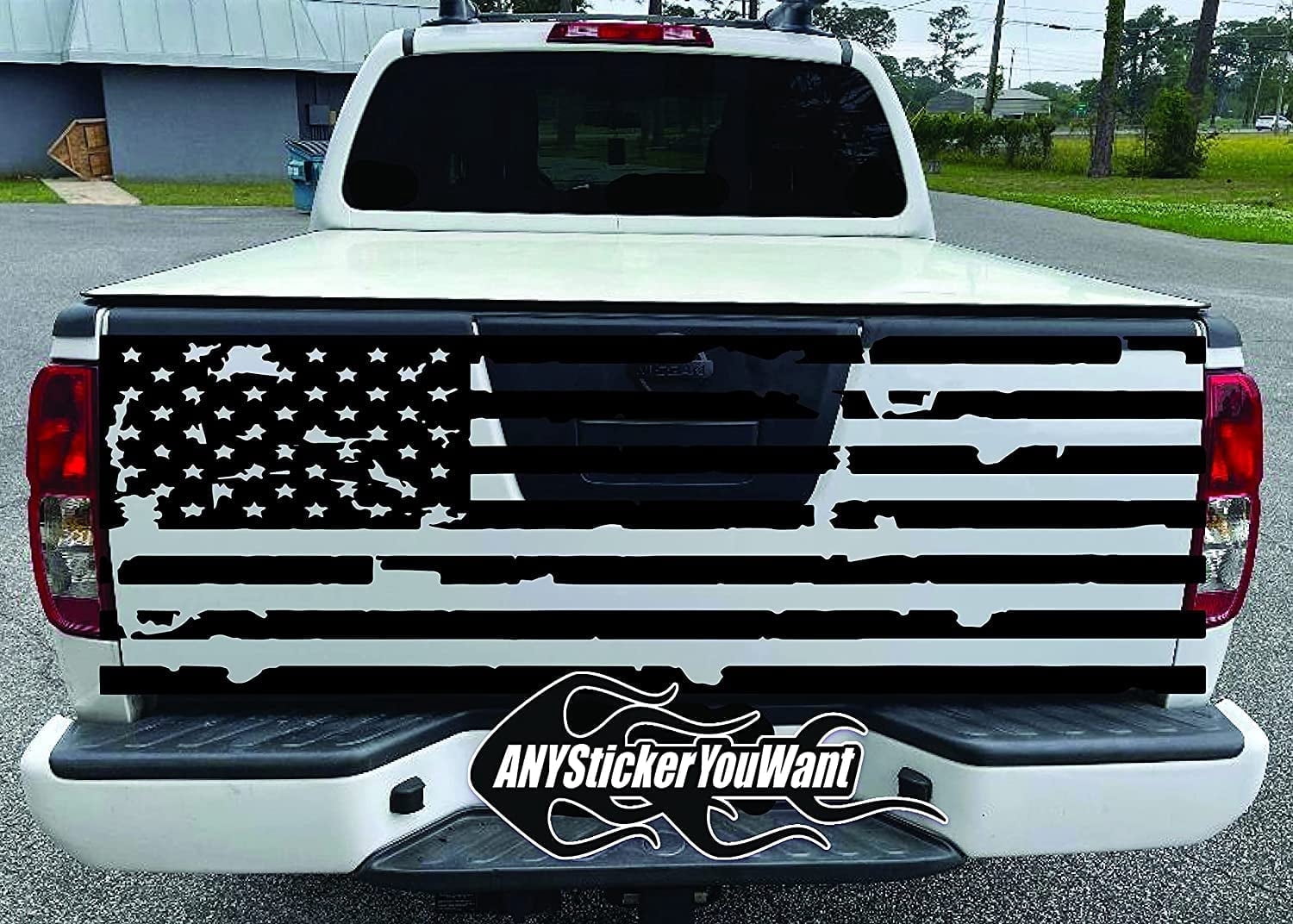 AnyStickerYouWant - Distressed American Flag Window Decal for Trucks ...