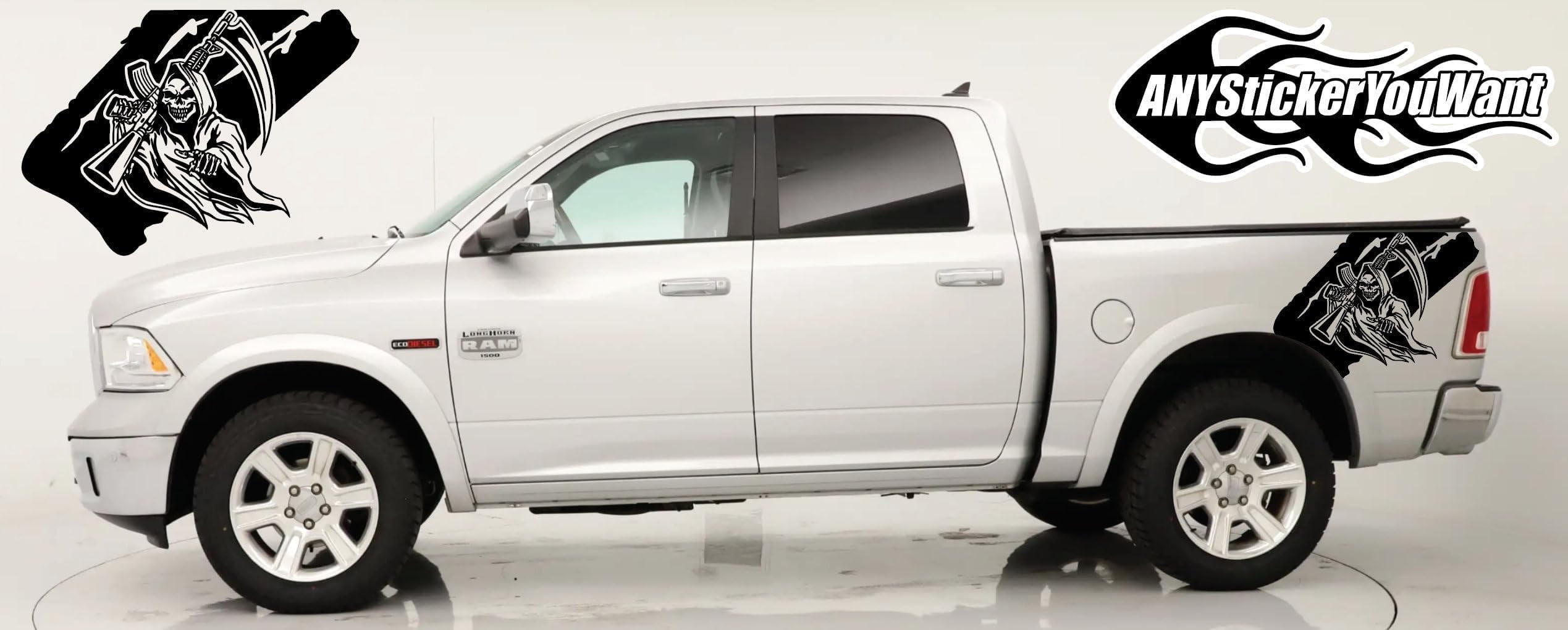 AnyStickerYouWant - Dodge Ram Grim Reaper Bedside Vinyl Graphic Decal ...