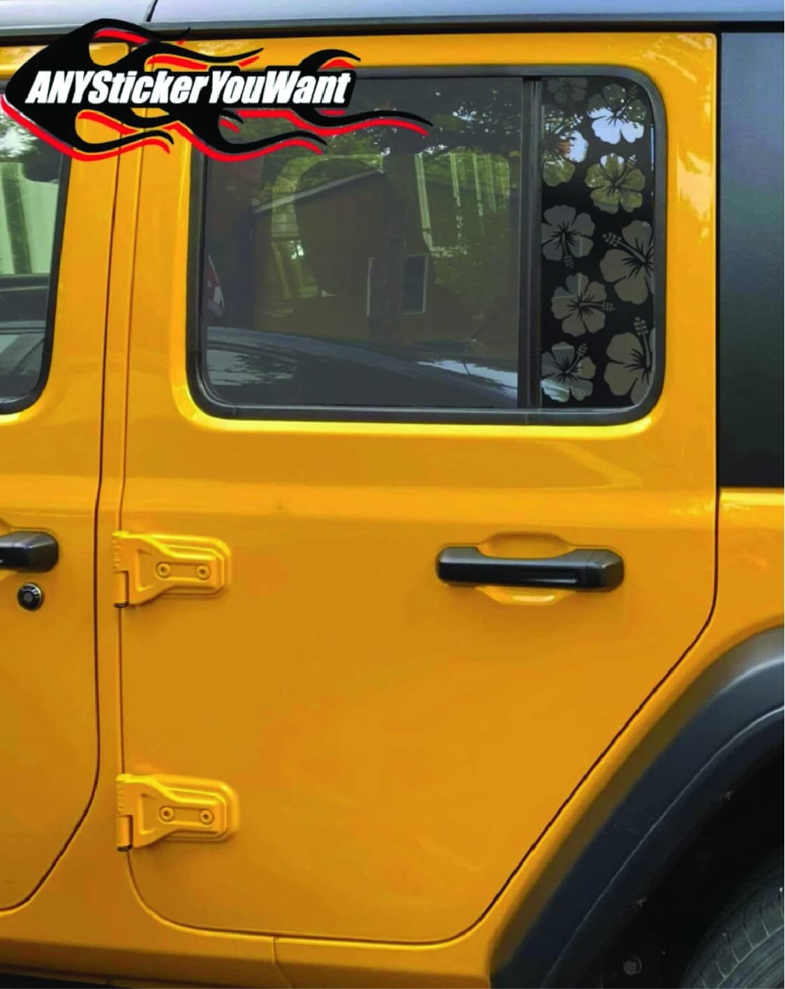 AnyStickerYouWant - Hawaiian Hibiscus Flower Side Window Vinyl Decal ...
