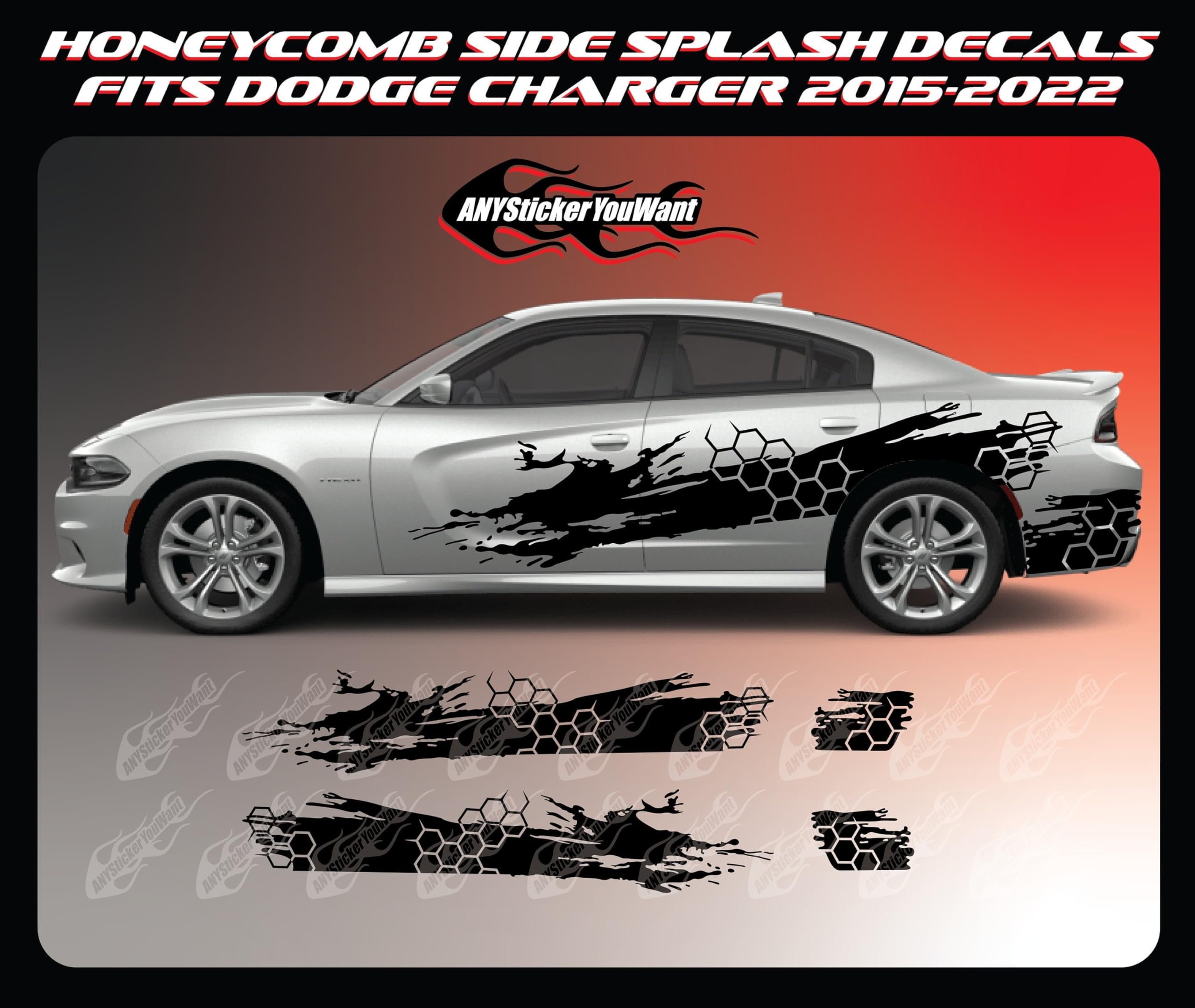AnyStickerYouWant - Honeycomb Side Splash Graphic Vinyl Decals ...
