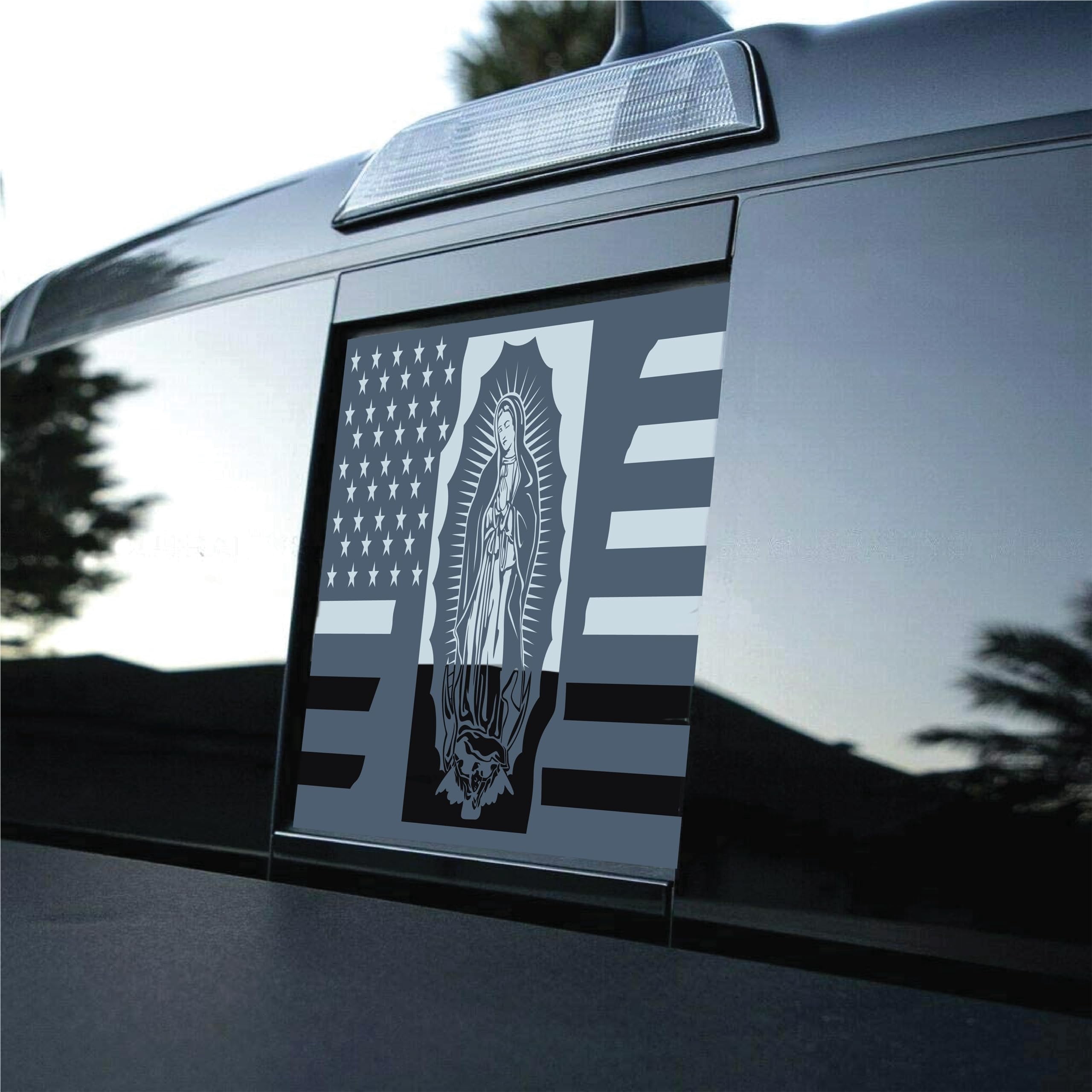AnyStickerYouWant - Mexican American Flag Our Lady of Guadalupe Vinyl ...