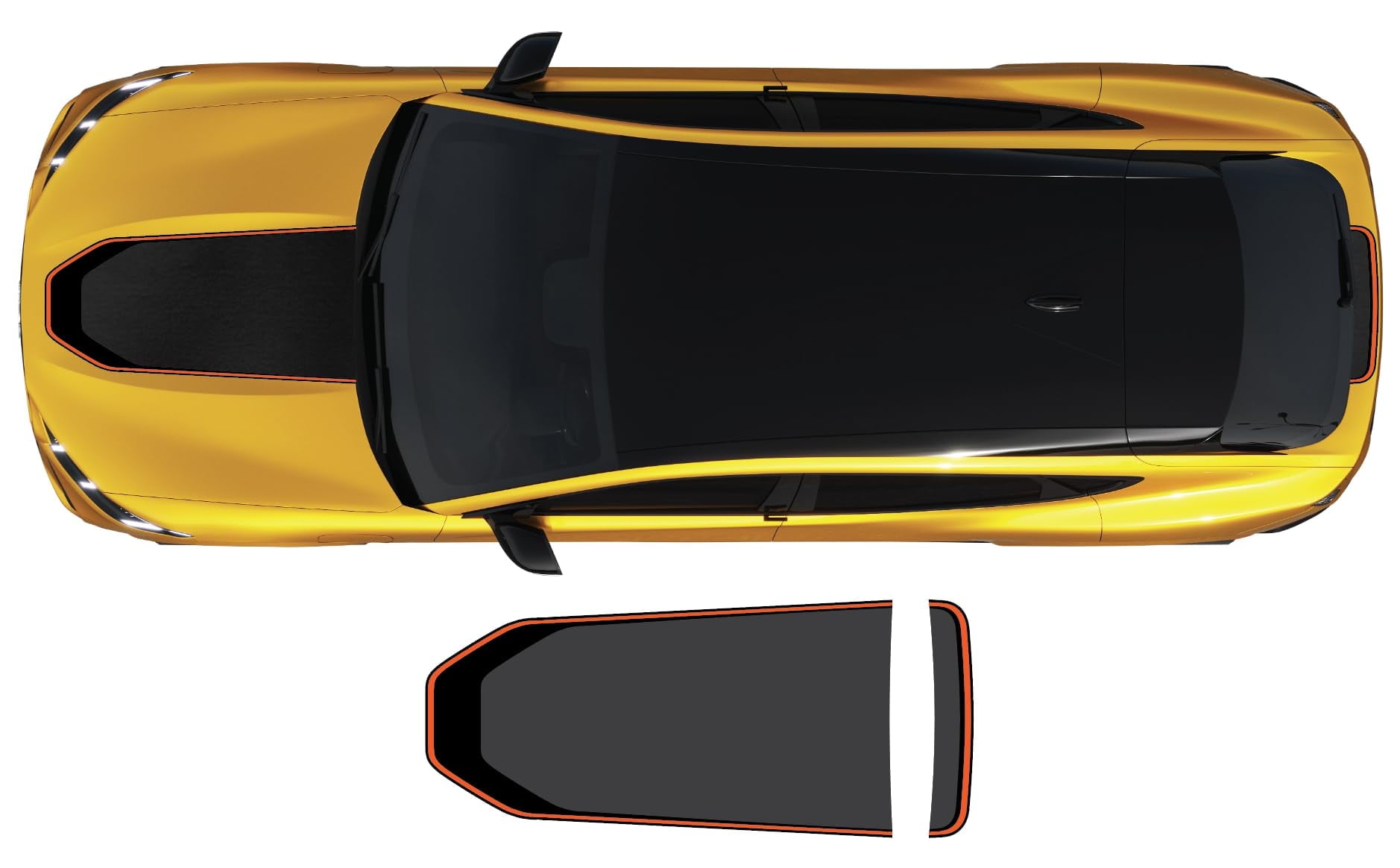 AnyStickerYouWant - Racing Stripe Hood/Rear Deck Vinyl Decal Sticker ...