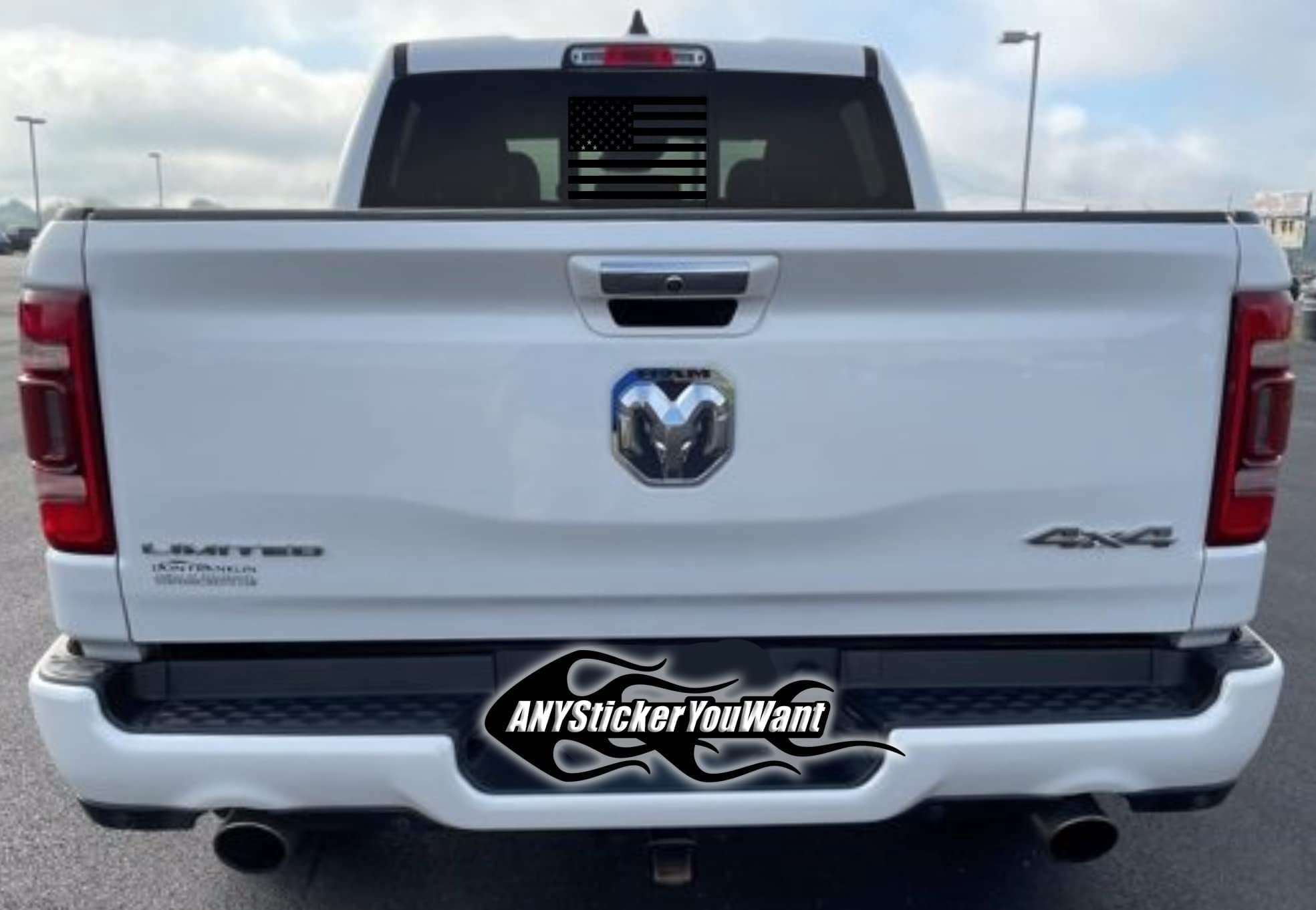 AnyStickerYouWant - Rear Middle Window American Flag Fits Dodge RAM ...