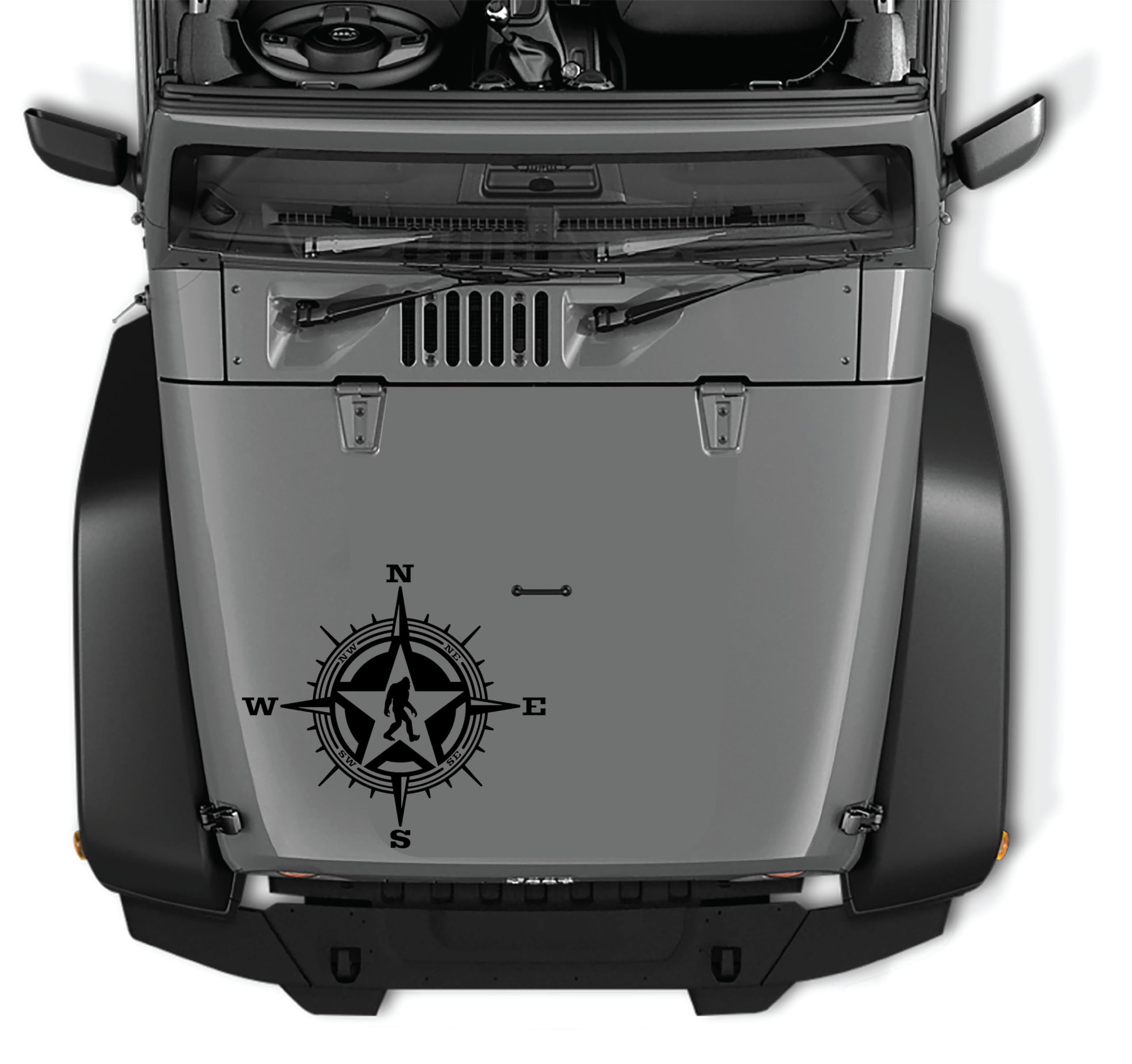 AnyStickerYouWant - Sasquatch Bigfoot Army Star Compass Sticker 3, 22 ...