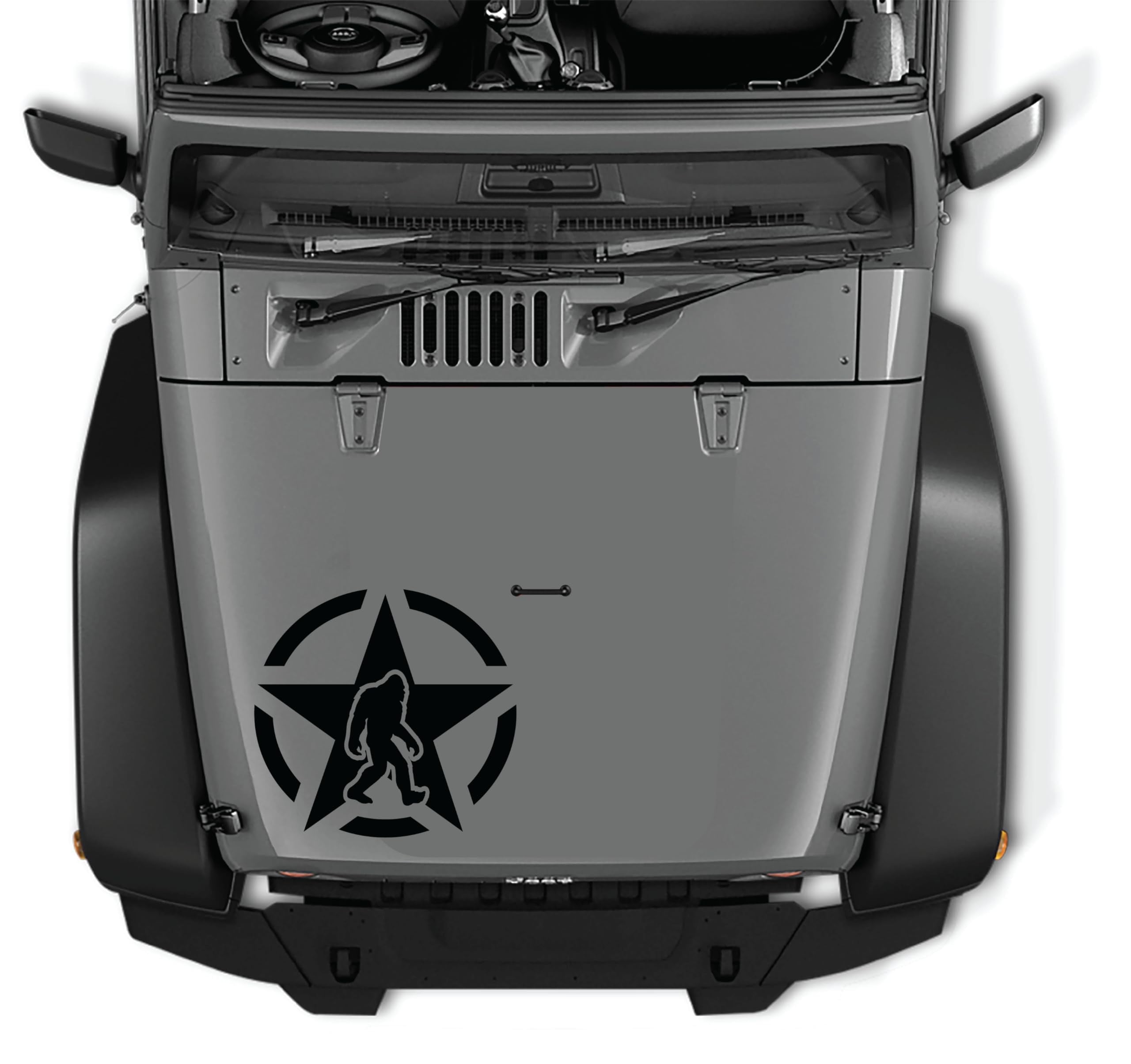 AnyStickerYouWant - Sasquatch Bigfoot Army Star Sticker, 22" Tall ...