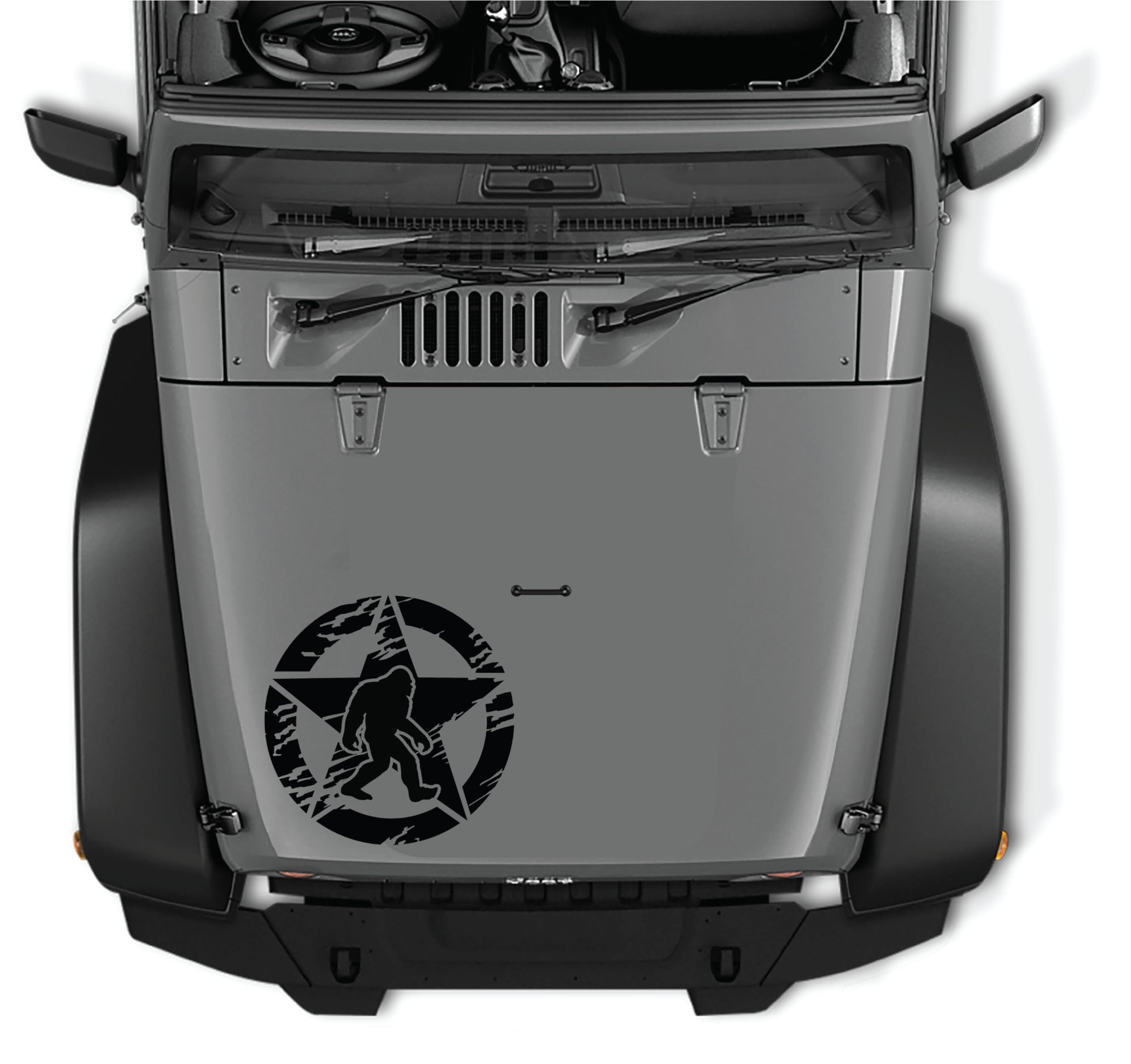 AnyStickerYouWant - Sasquatch Bigfoot Distressedf Army Star Sticker, 22 ...