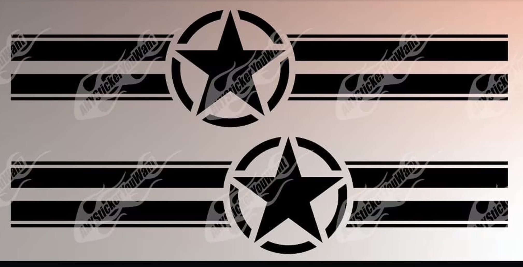 AnyStickerYouWant - Star/Stripes Side Graphic Vinyl Decal Fits on and ...