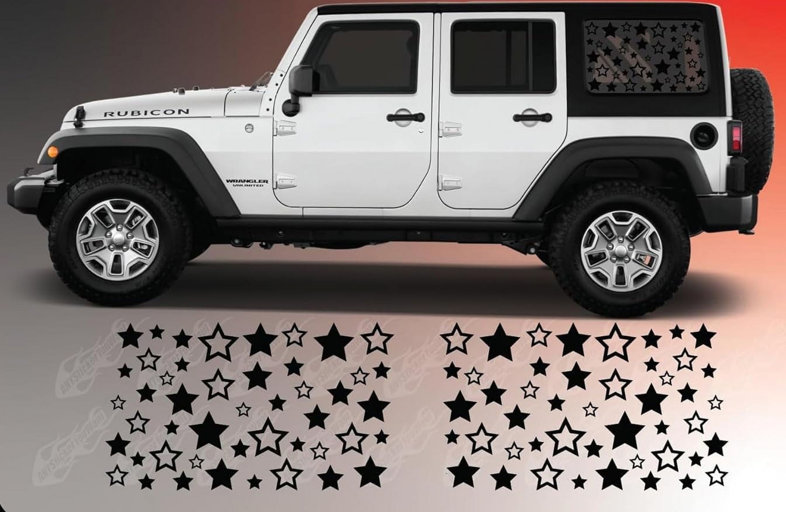 AnyStickerYouWant - Stars Pattern Side Rear Window Decal Sticker Set ...