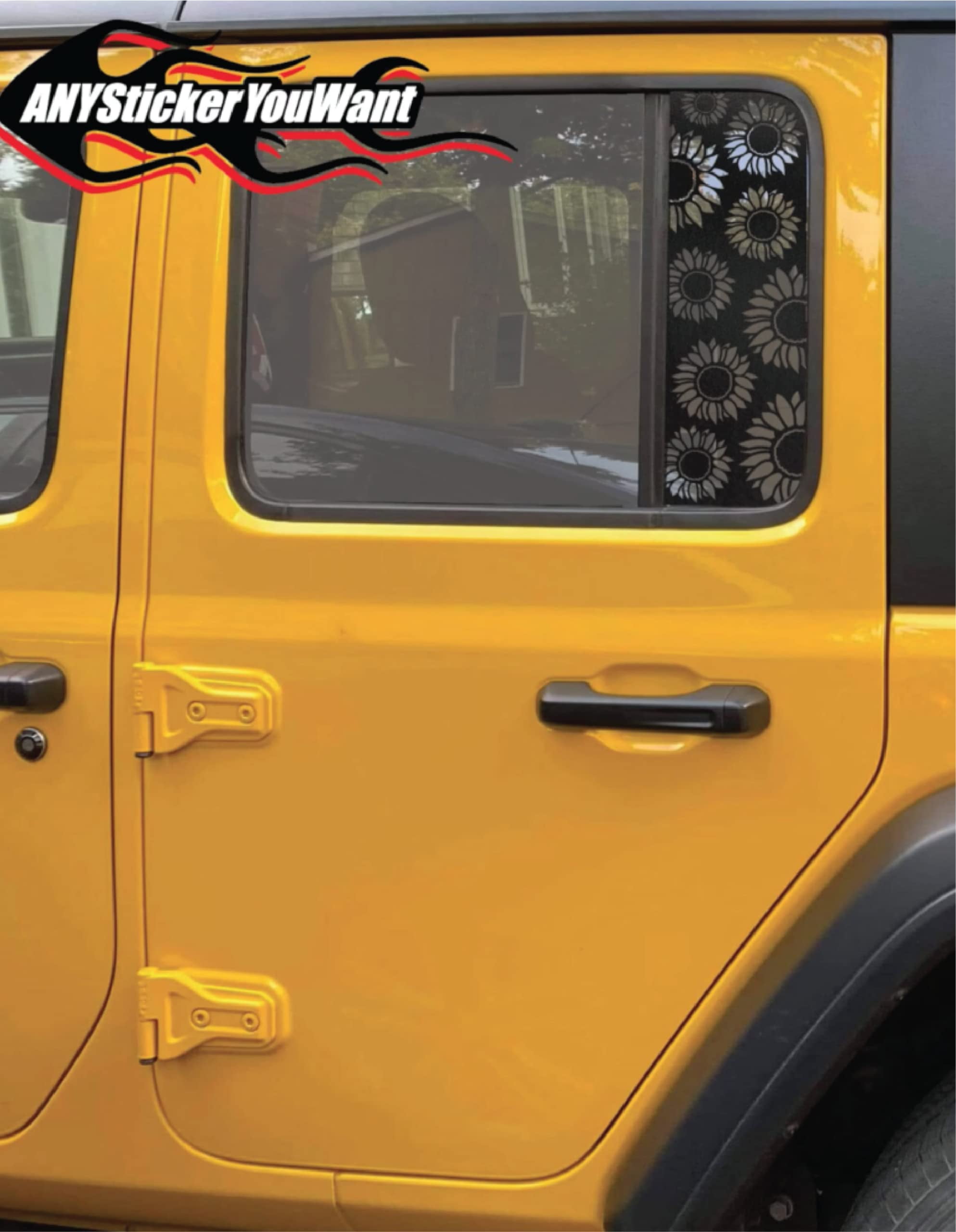 AnyStickerYouWant - Sunflower Side Window Vinyl Decal Compatible with ...