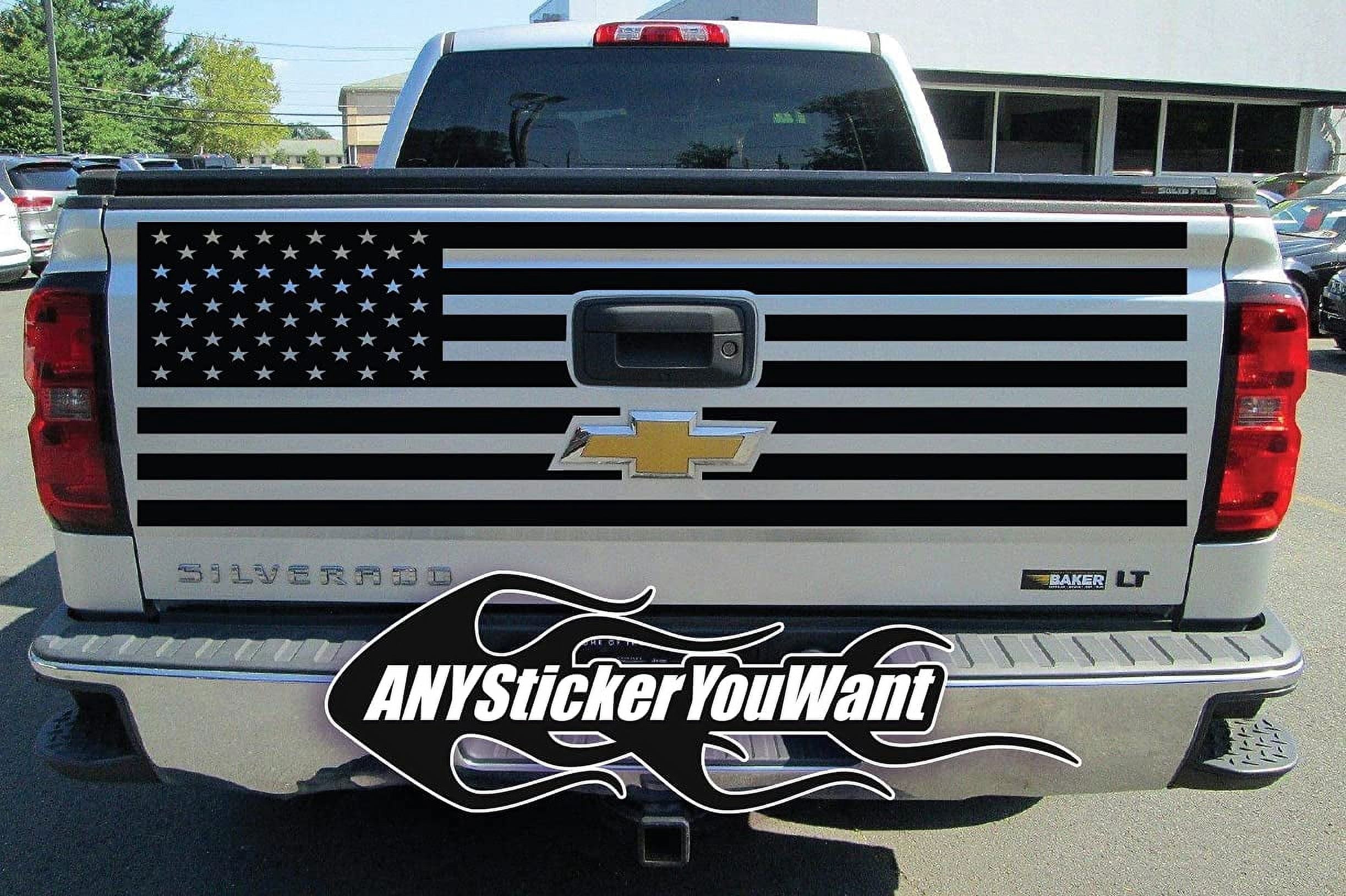 AnyStickerYouWant Tailgate USA American Flag Rear Door Decal Sticker ...