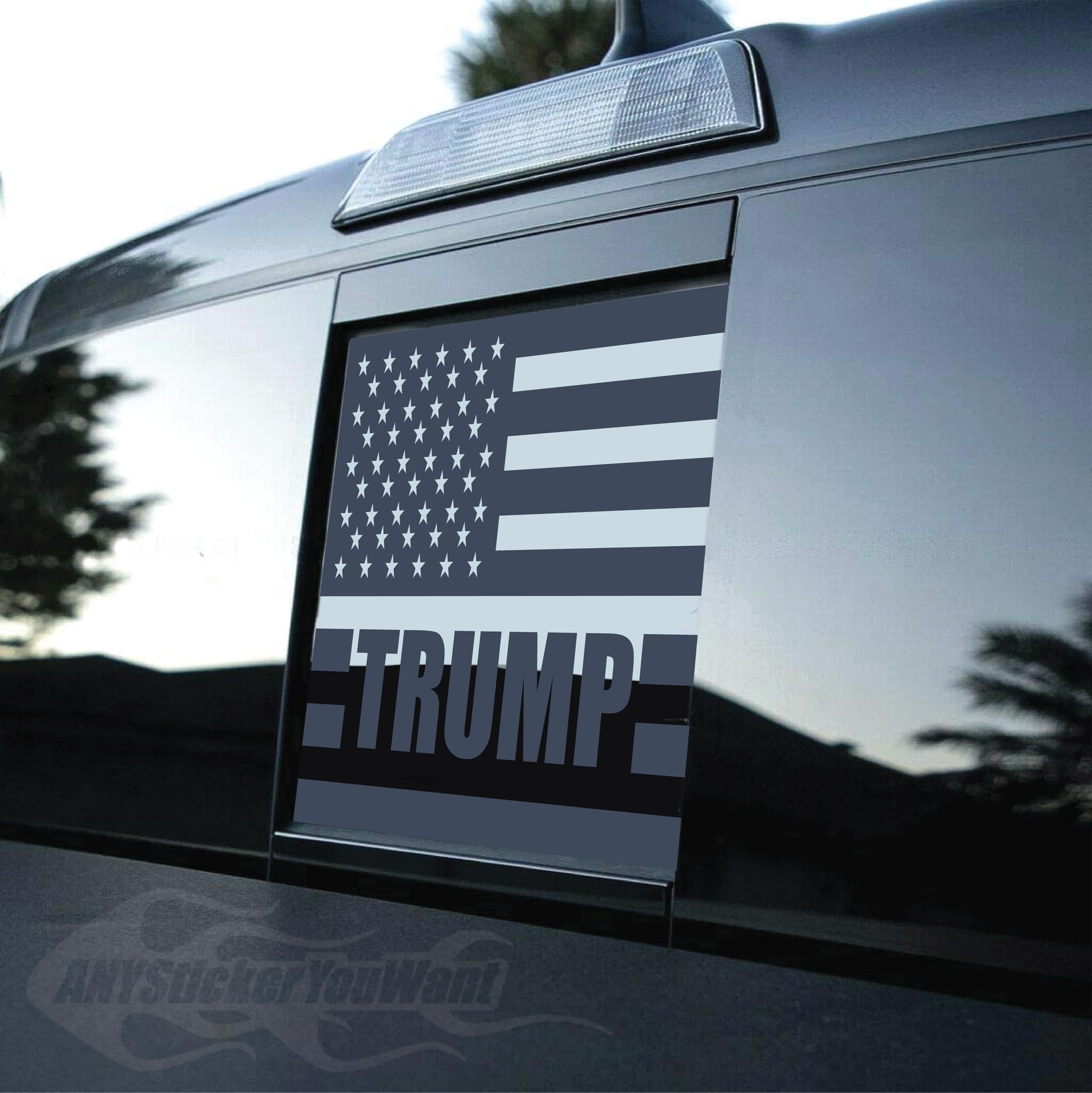 AnyStickerYouWant - Trump USA American Flag Vinyl Decal Rear Sliding ...