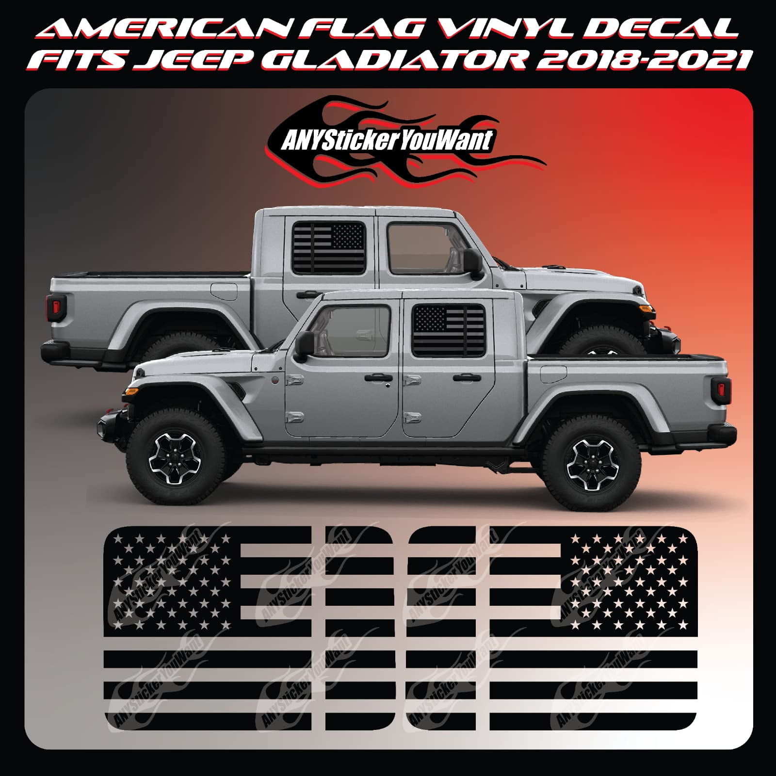 AnyStickerYouWant - USA American Flag Window Decal Vinyl Sticker ...