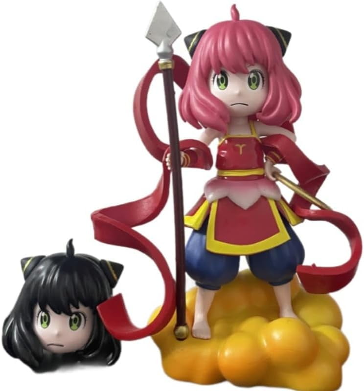 Anya Figure, Red Tassel Spear Anya Forger Replacement face Anime ...