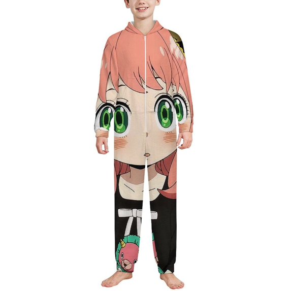Anya Forger Spy X Hooded Union Suit Pajama Soft Comfy PJs Sleepwear ...