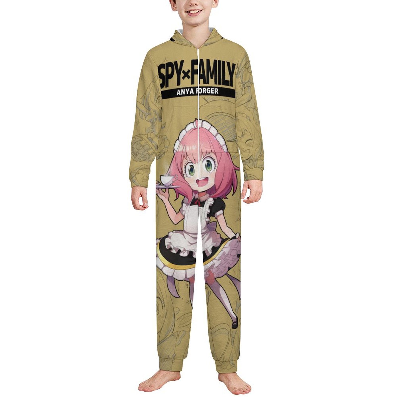 Anya Forger Spy X Kids Hooded Union Suit Pajama Soft Comfy Kids PJs ...