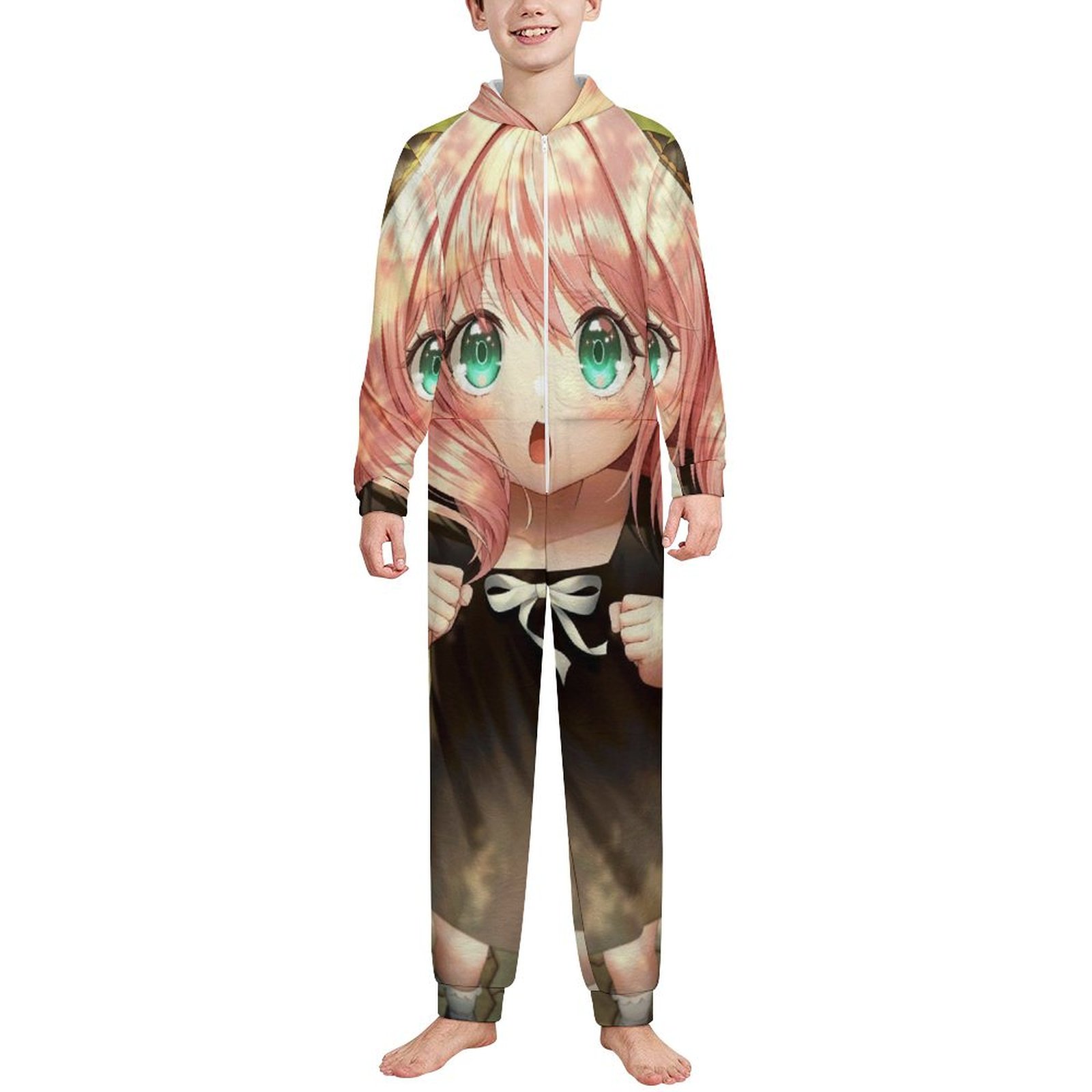 Anya Forger Spy X Kids Hooded Union Suit Pajama Soft Comfy Kids PJs ...