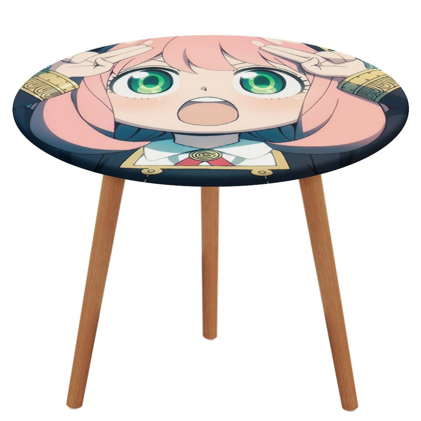 Anya Forger Spy X Round Fitted Tablecloth with Elastic Edge,Water-Resistant Picnic Table Cover ...