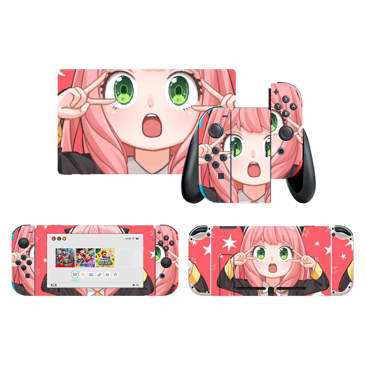 Anya Game Switch Skin - Anime Cartoon Game Sticker, No Bubble ...