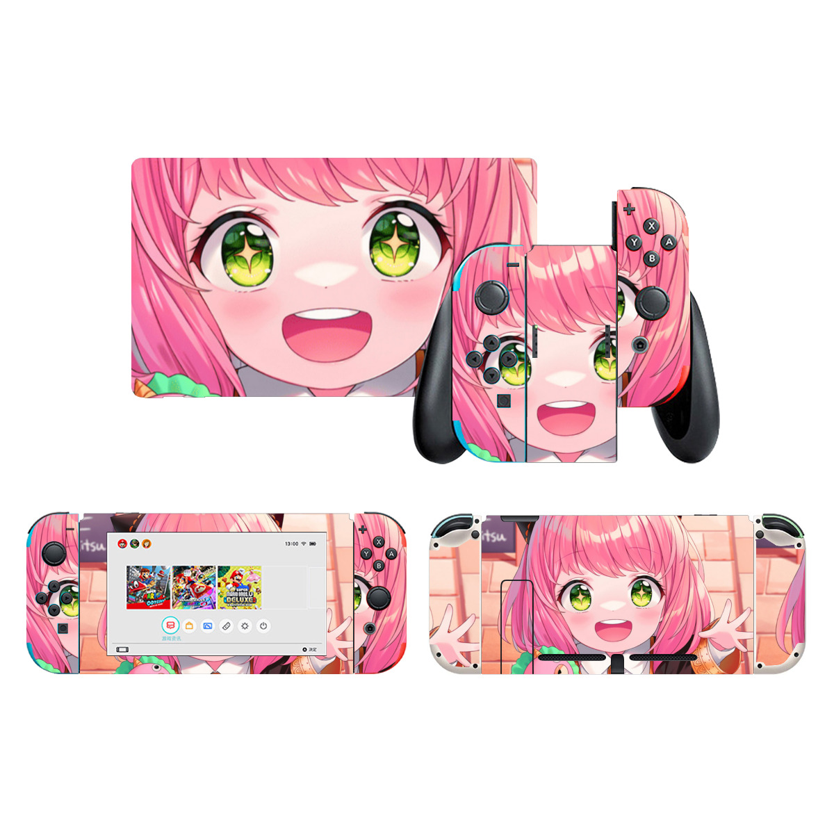 Anya Game Switch Skin - Anime Cartoon Game Sticker, No Bubble ...