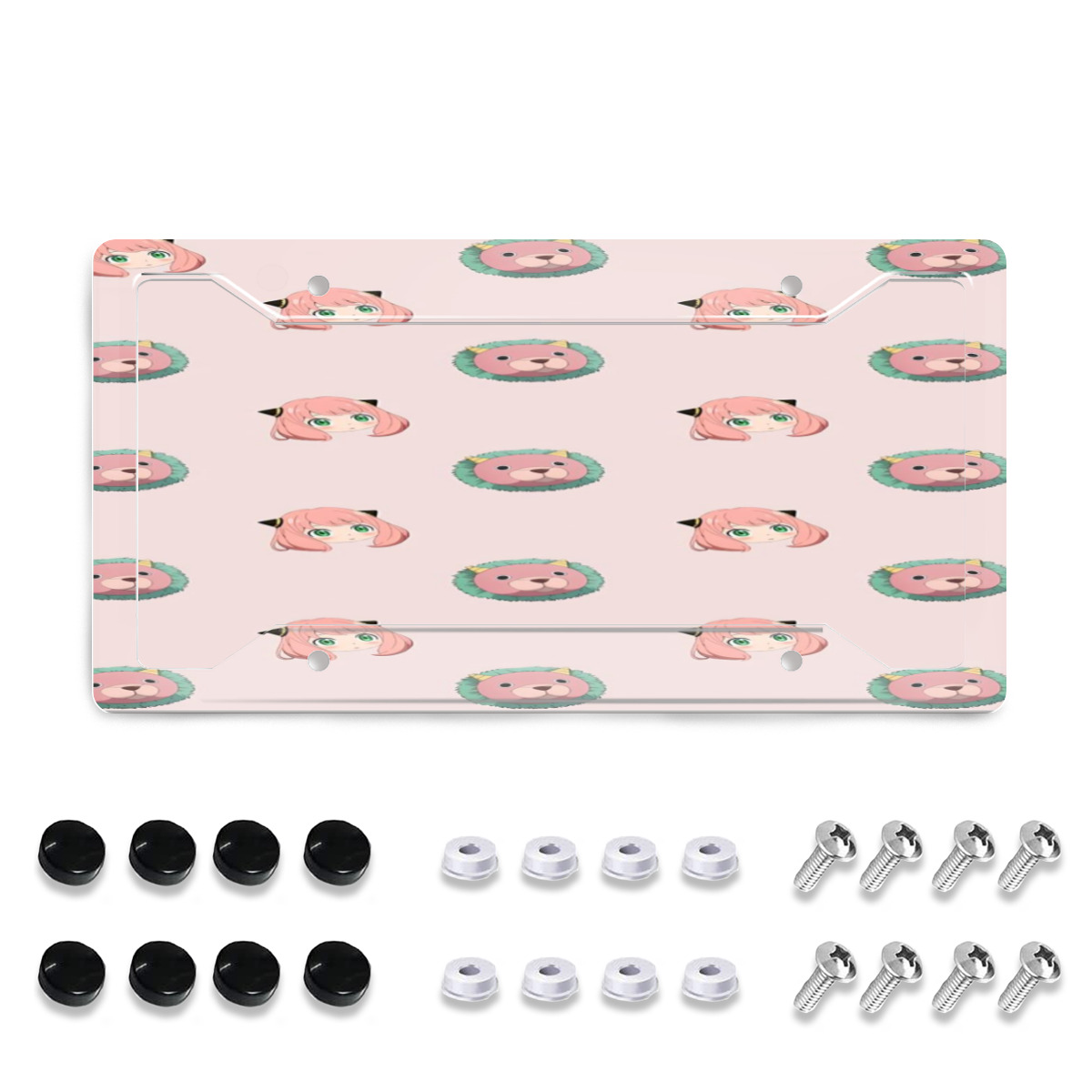 Anya License Plate Frame Set - 4-hole License Plate Frame + License ...