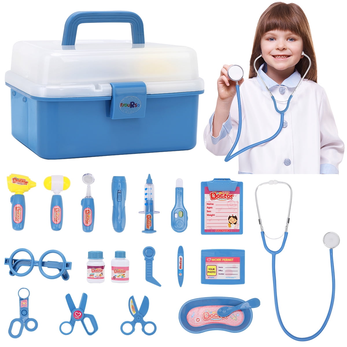 Child's Doctor Kit Real Stethoscope