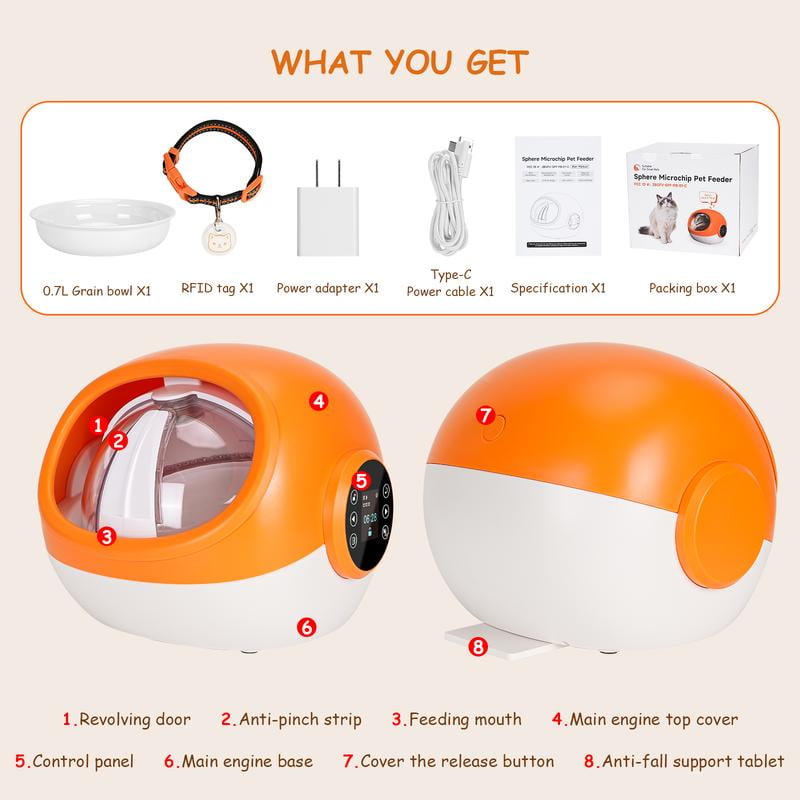 Anyask XL Cat Litter Box Stainless Steel with Lid, Automatic Cat Feeder ...