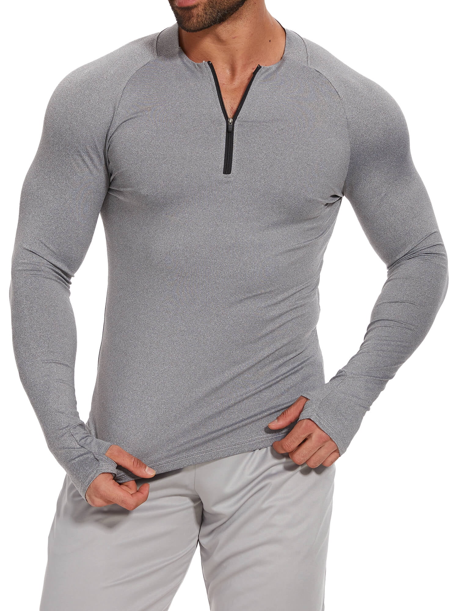 Anyfit Wear Mens Quarter Zipper Pullover Long Sleeve Golf Athletic ...