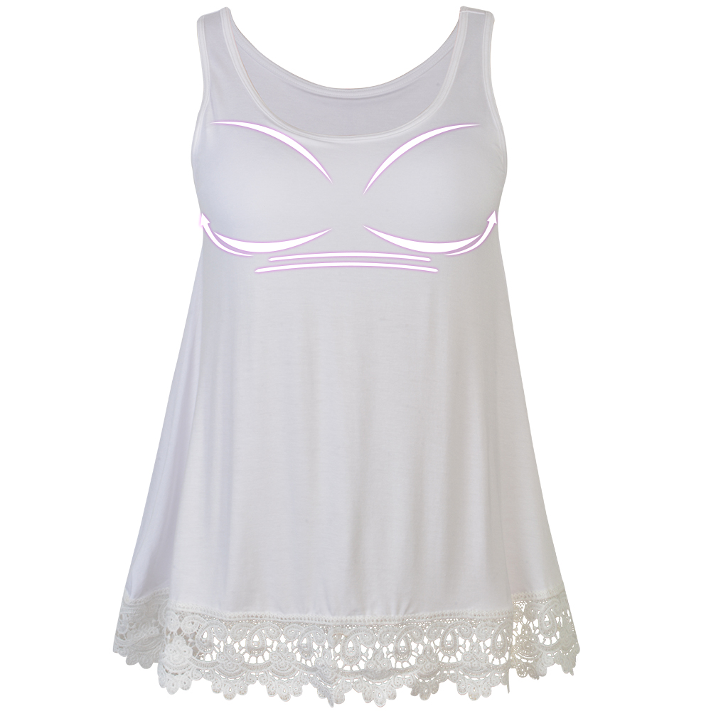 Anyfit Wear Plus Size Camisole with Built in Bra Padded Tank Tops for ...