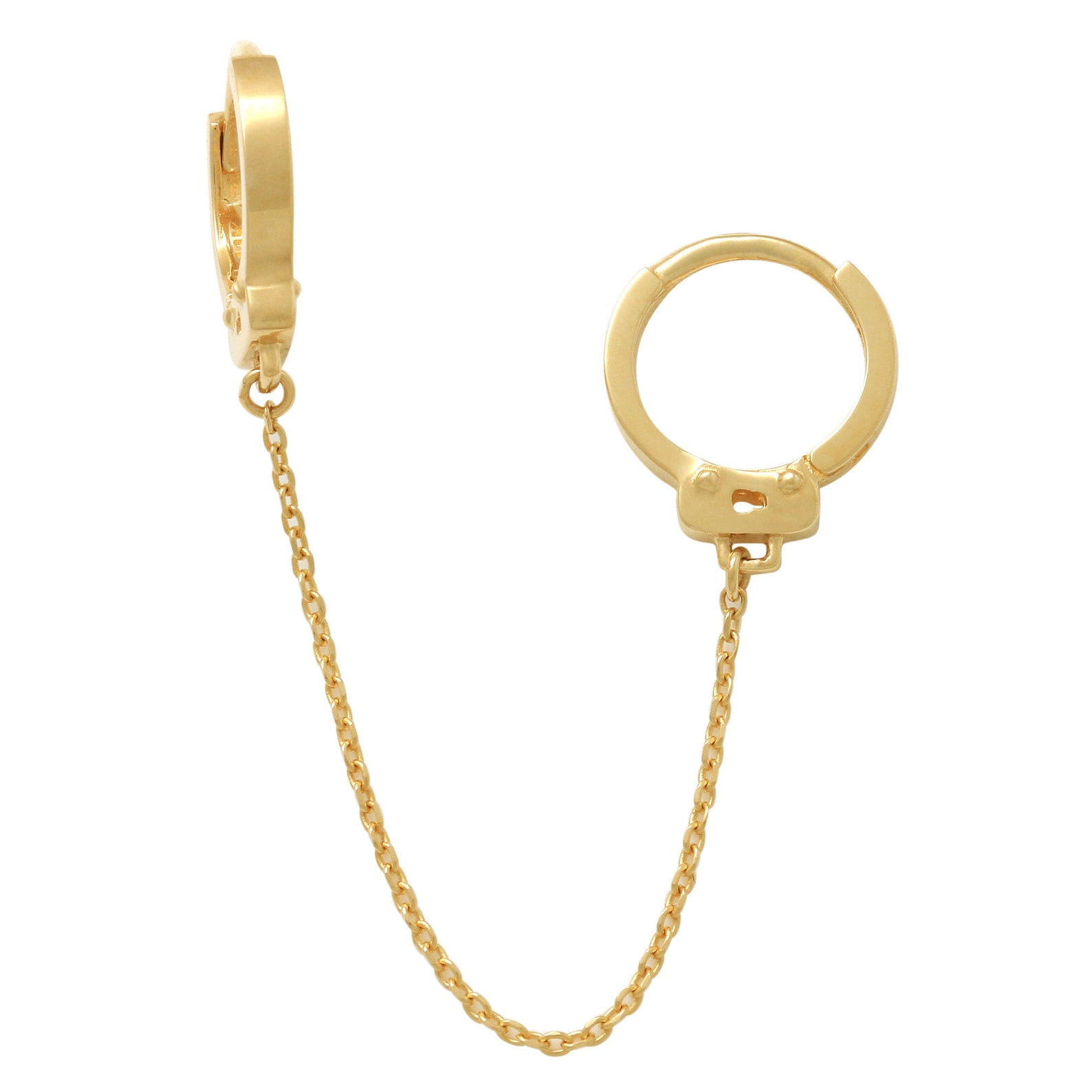 Anygolds 14K REAL Solid Gold Handcuffs Hoop Earrings, Upper Earlobe ...