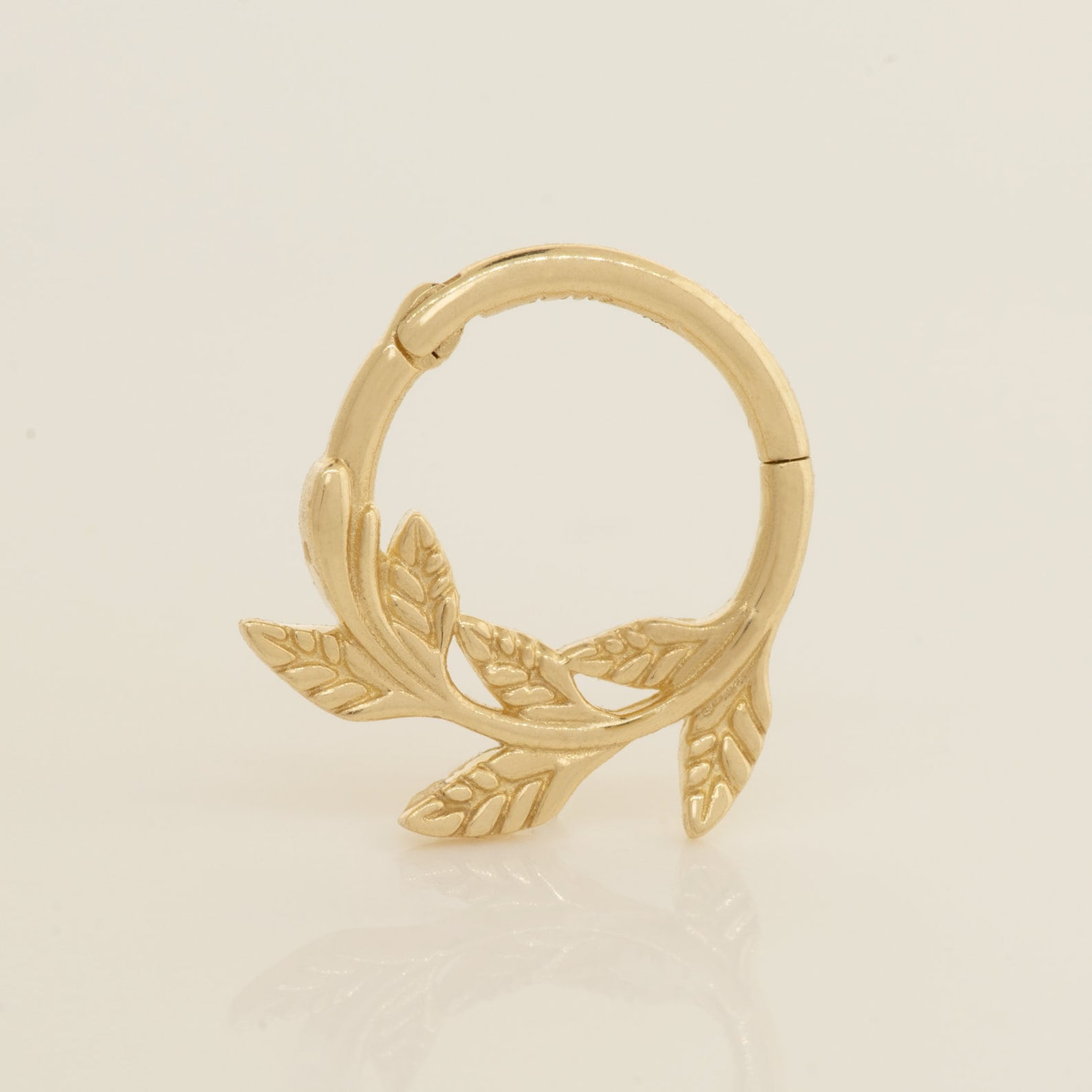 Anygolds 14K REAL Solid Gold Laurel Leaves Nose Piercing Cartilage ...