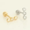 Anygolds 14K Real Solid Gold Pearl with CZ Cartilage Daith Helix Tragus ...