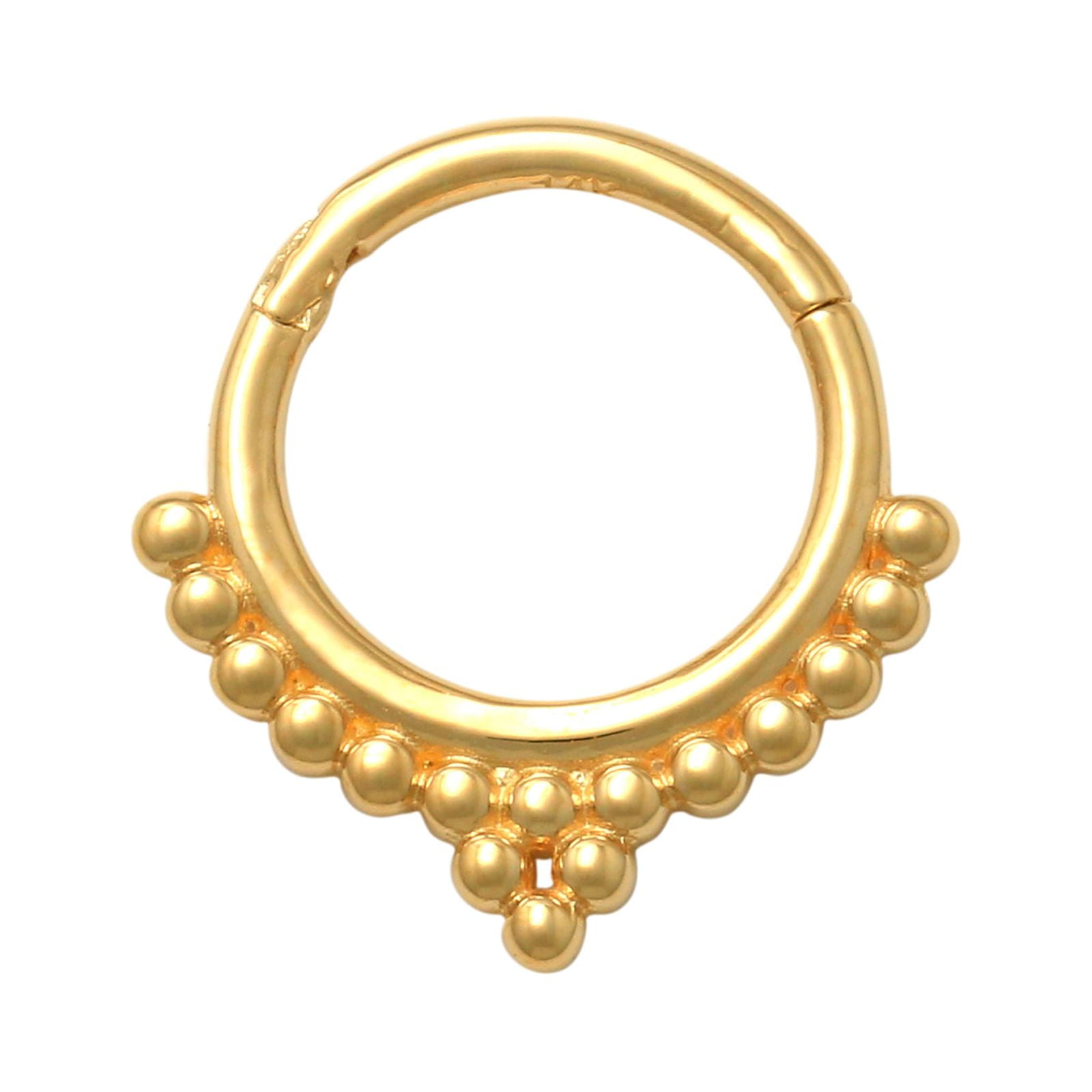 Anygolds 14K Real Solid Gold Beaded Hoop Earring, Cartilage Daith Helix ...