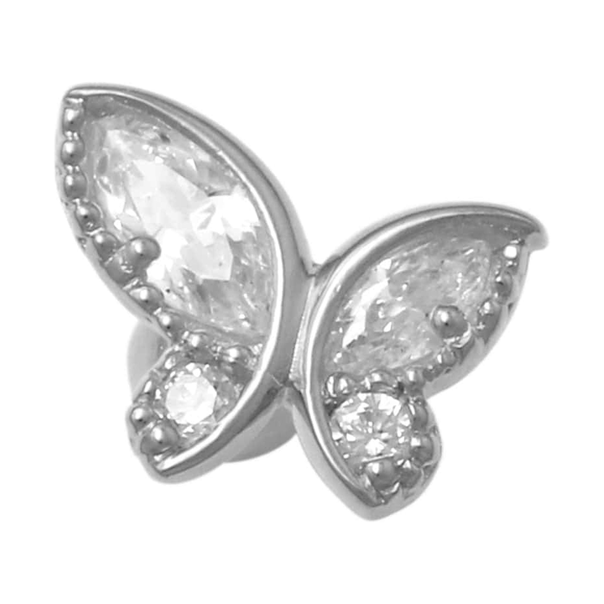 Anygolds 14K Real Solid Gold Butterfly Stud Diamond CZ Cartilage Daith ...
