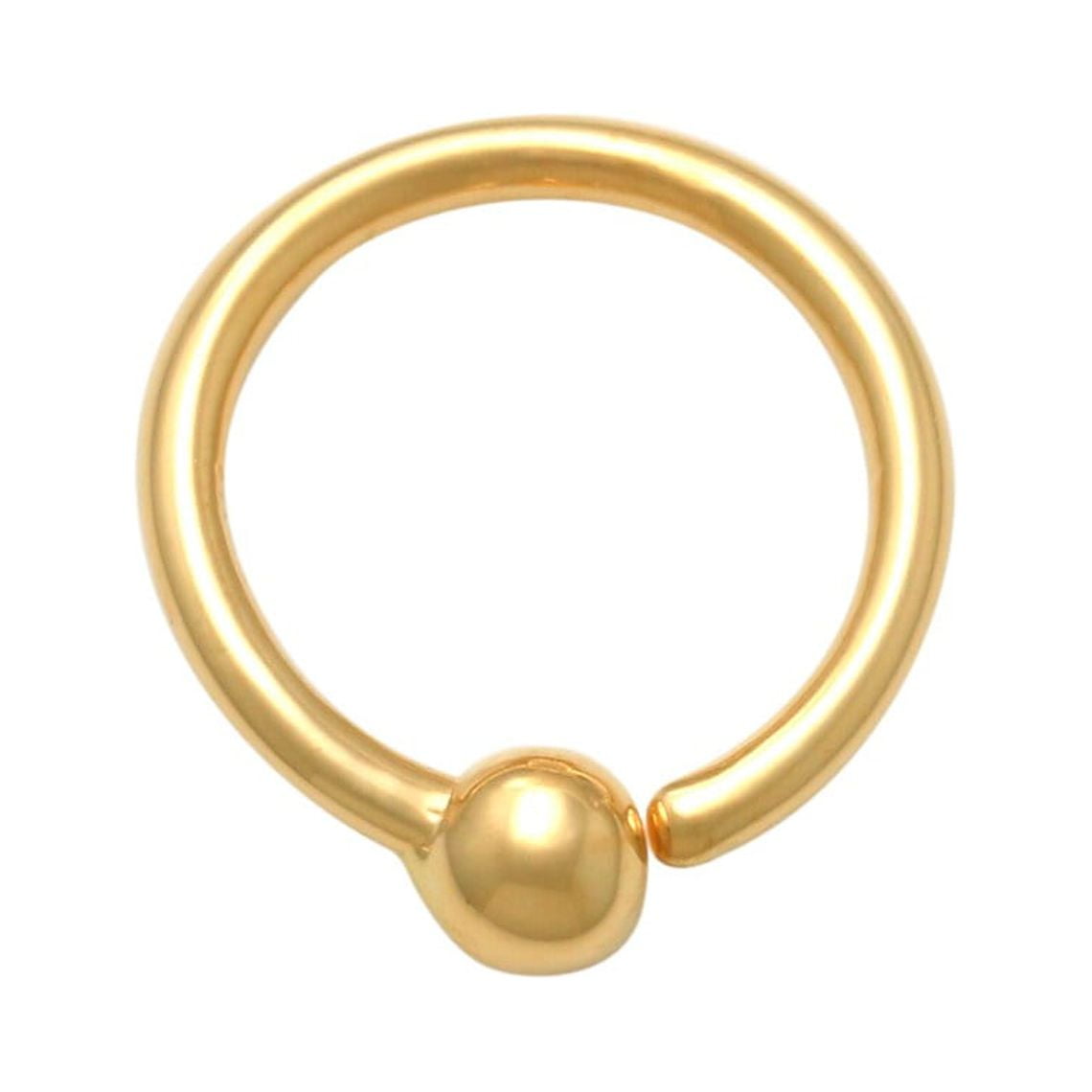 Anygolds 14K Real Solid Gold Captive Plain Ball Twisted Continuous Ring ...