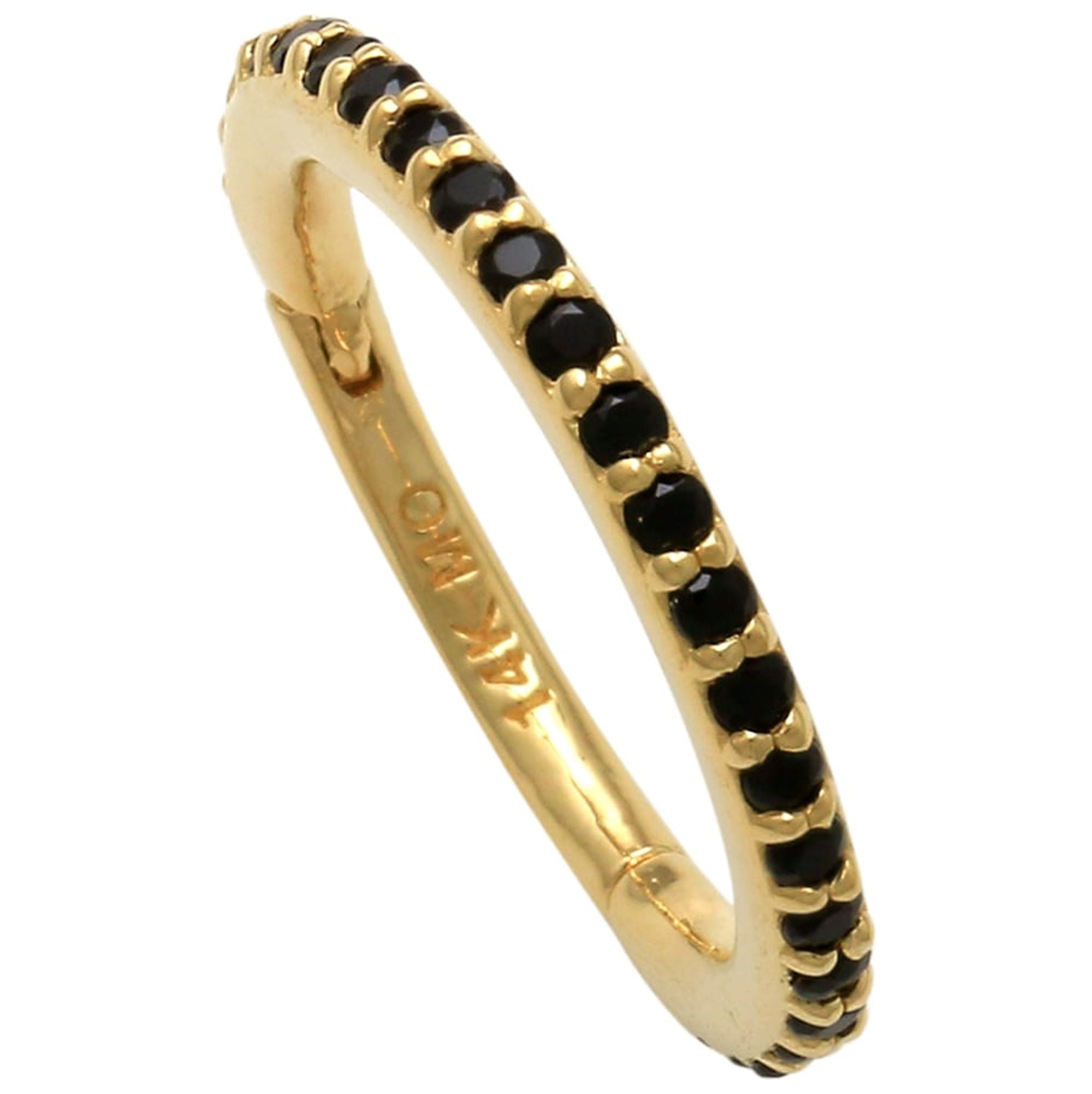 Anygolds 14K Real Solid Gold Diamond CZ Hoop Earring, Cartilage Daith ...