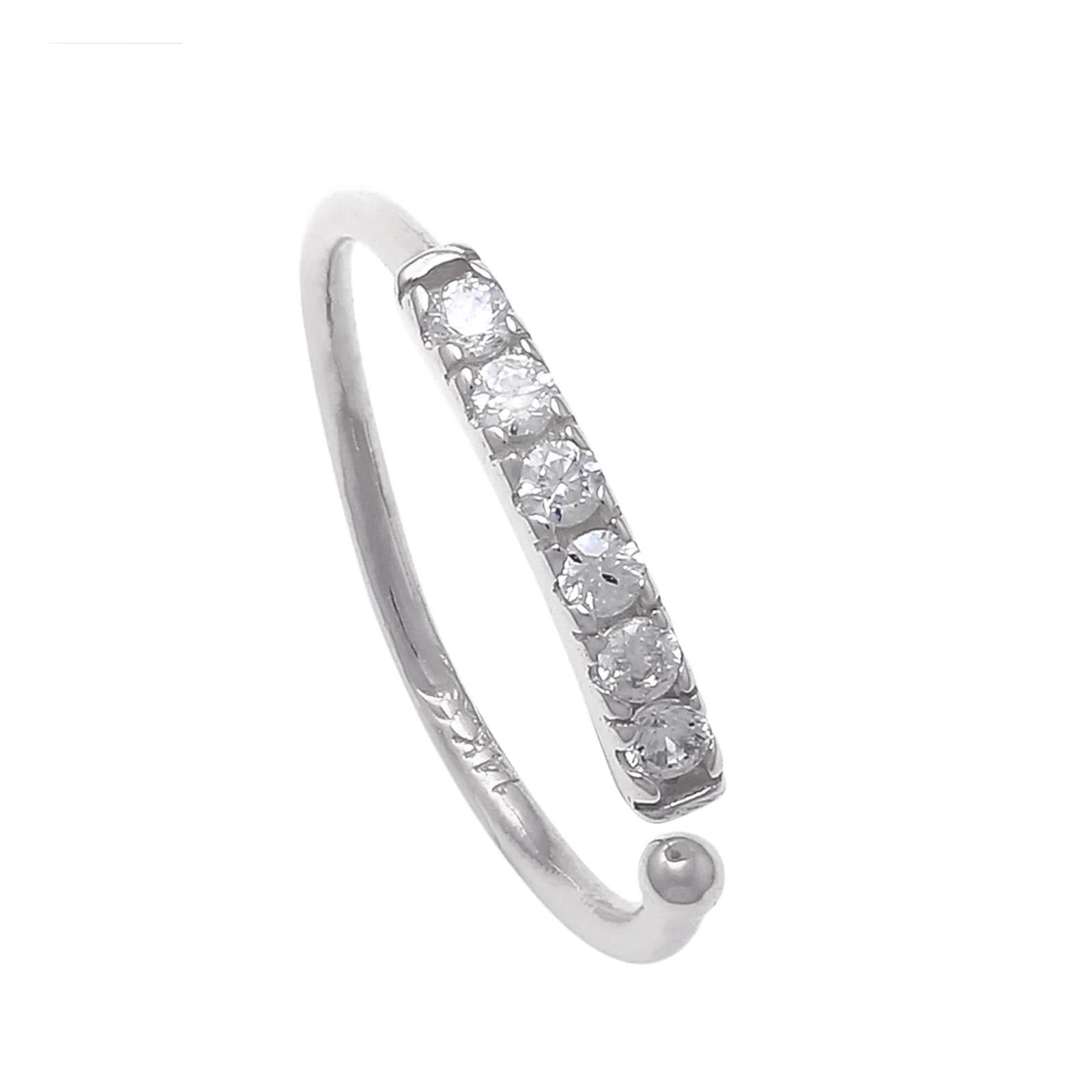 Anygolds 14K Real Solid Gold Diamond CZ Nose Hoop Ring Cartilage Daith ...