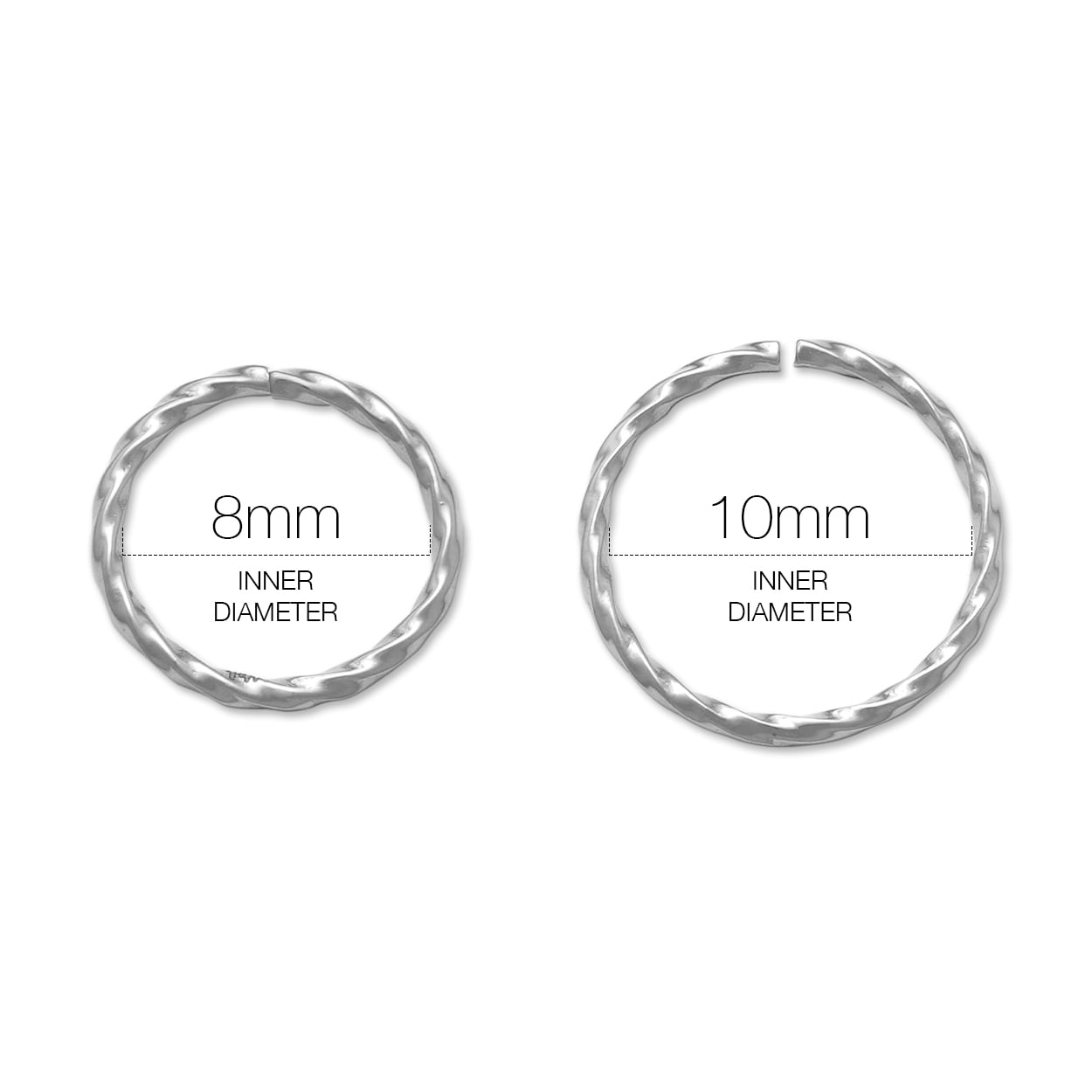 Anygolds 14K Real Solid Gold Hoop Earring - Gold Nose Lip Eyebrow ...