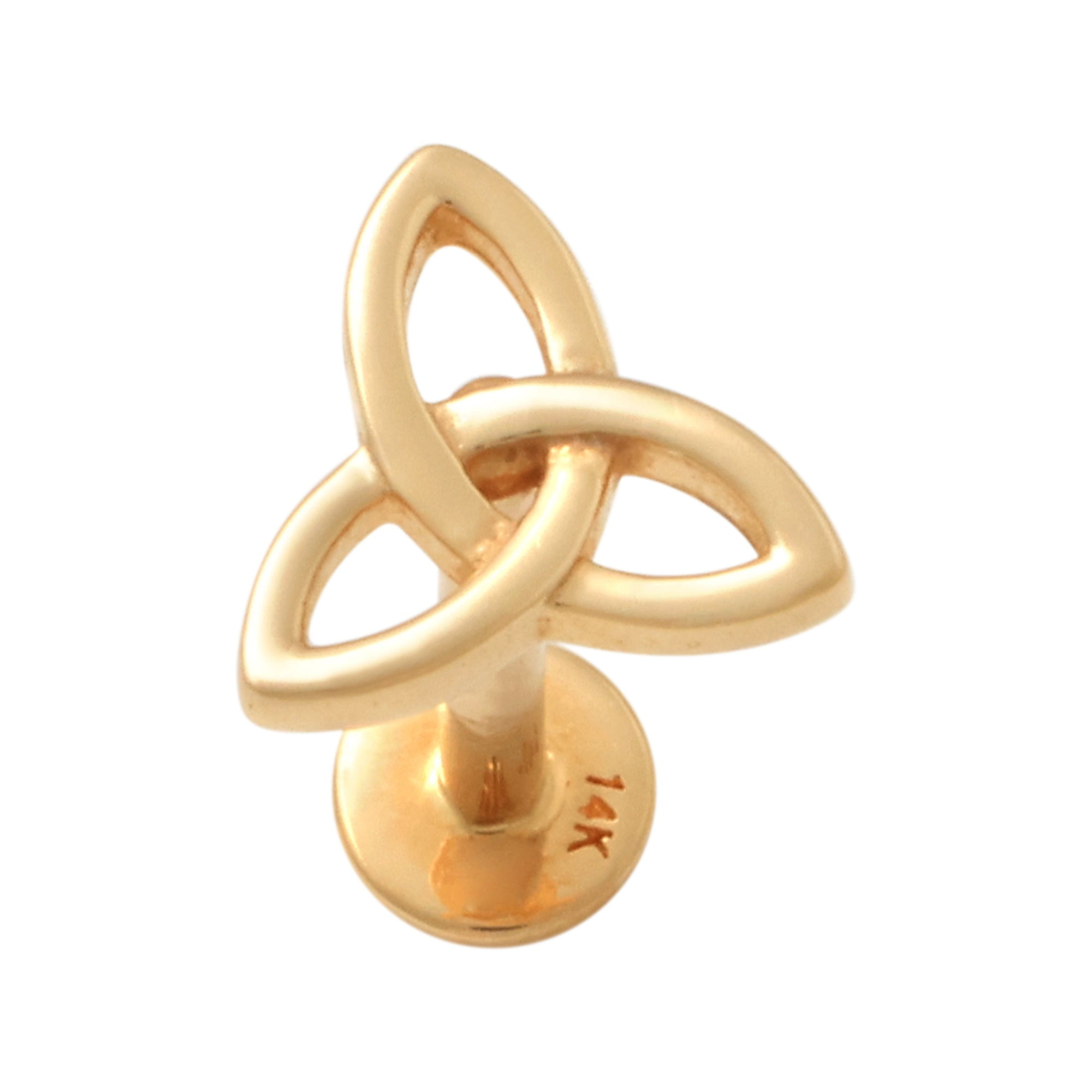 Anygolds 14K Real Solid Gold Trinity Knot Ear Piercing - Daith, Helix ...